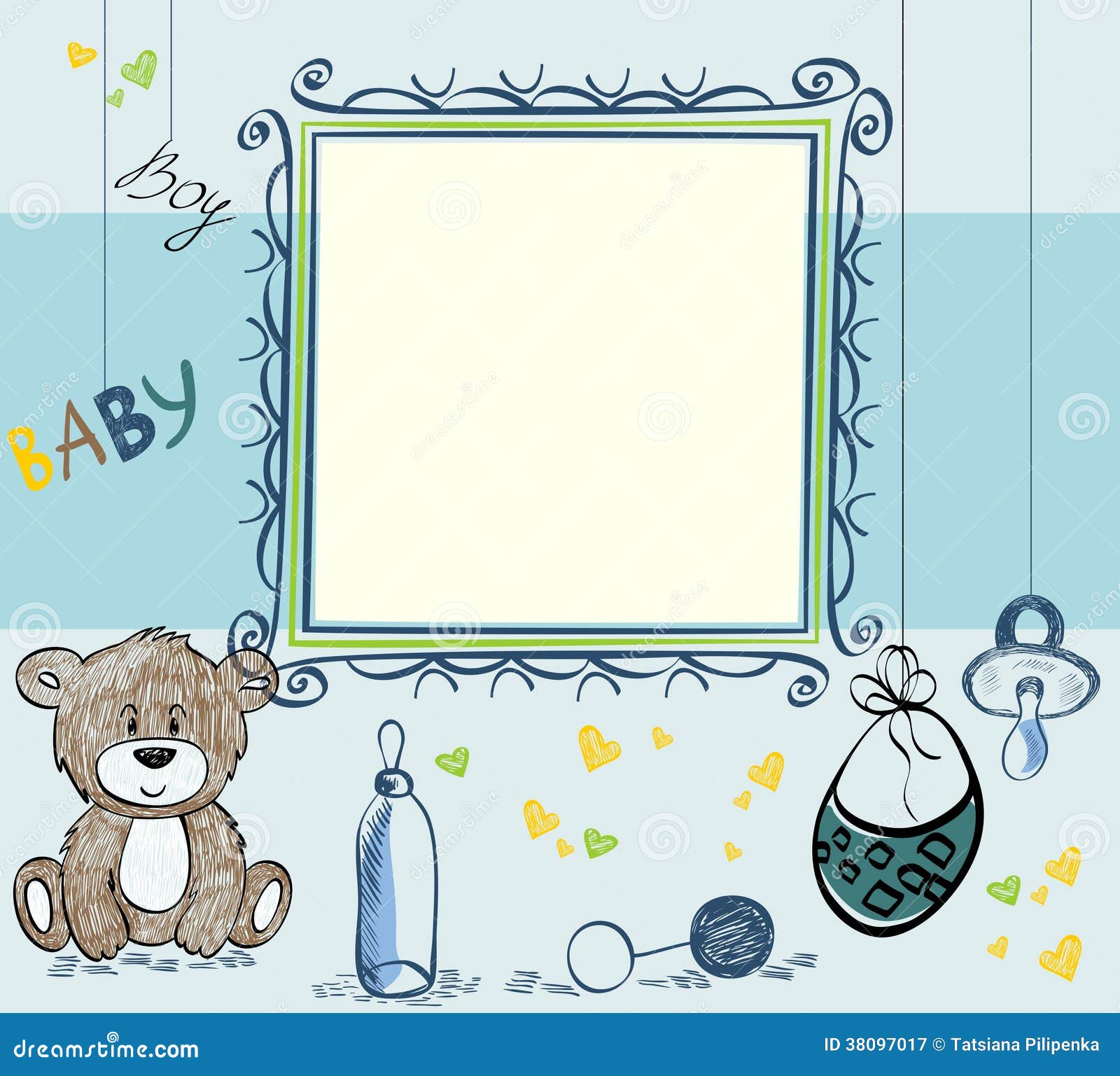 Baby Frame stock vector. Illustration of bear, bottle - 38097017