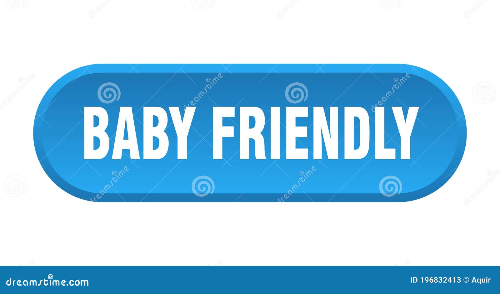 Baby Friendly Button. Rounded Sign on White Background Stock Vector ...