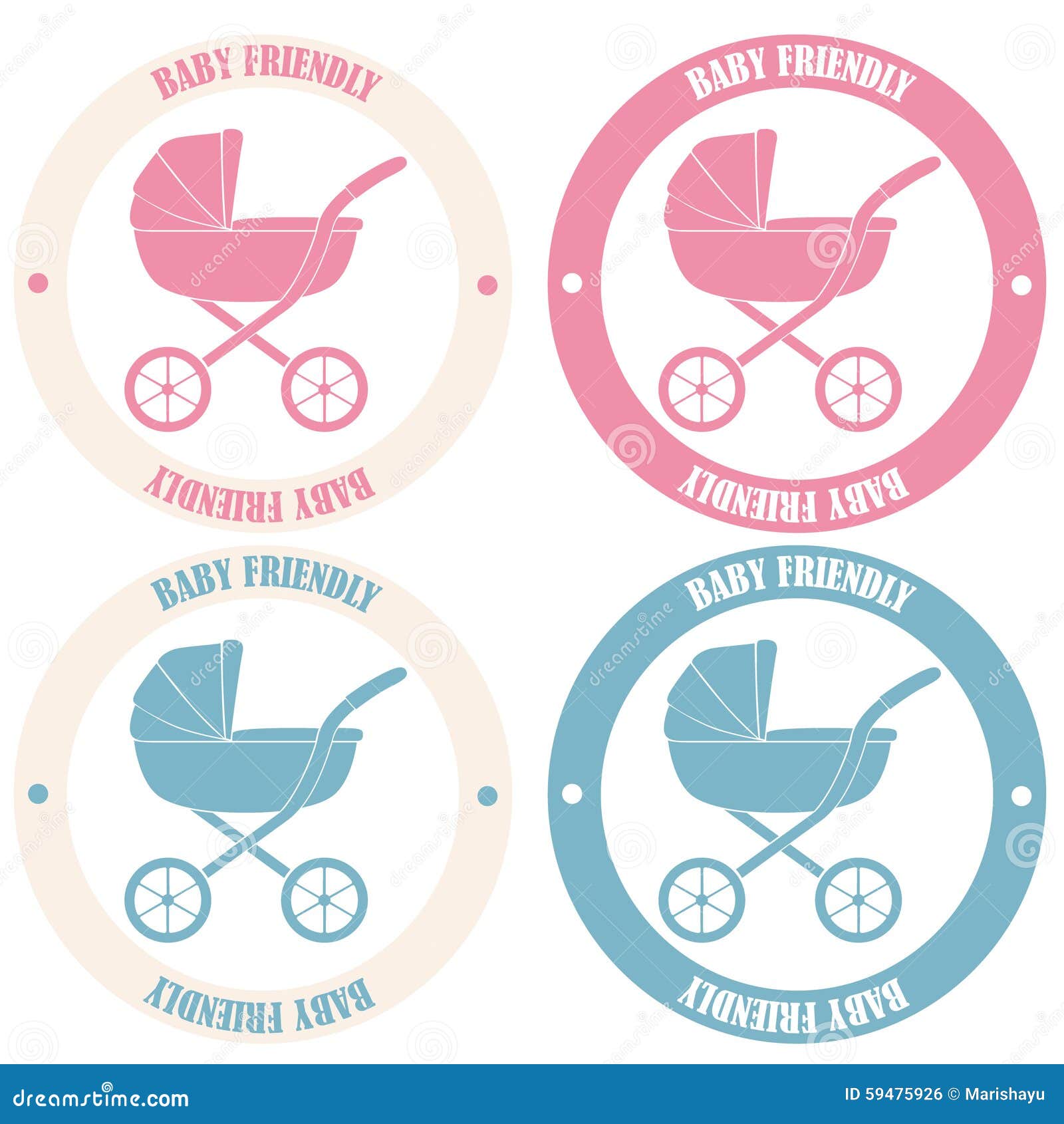 Baby friendly stickers stock vector. Illustration of element - 59475926