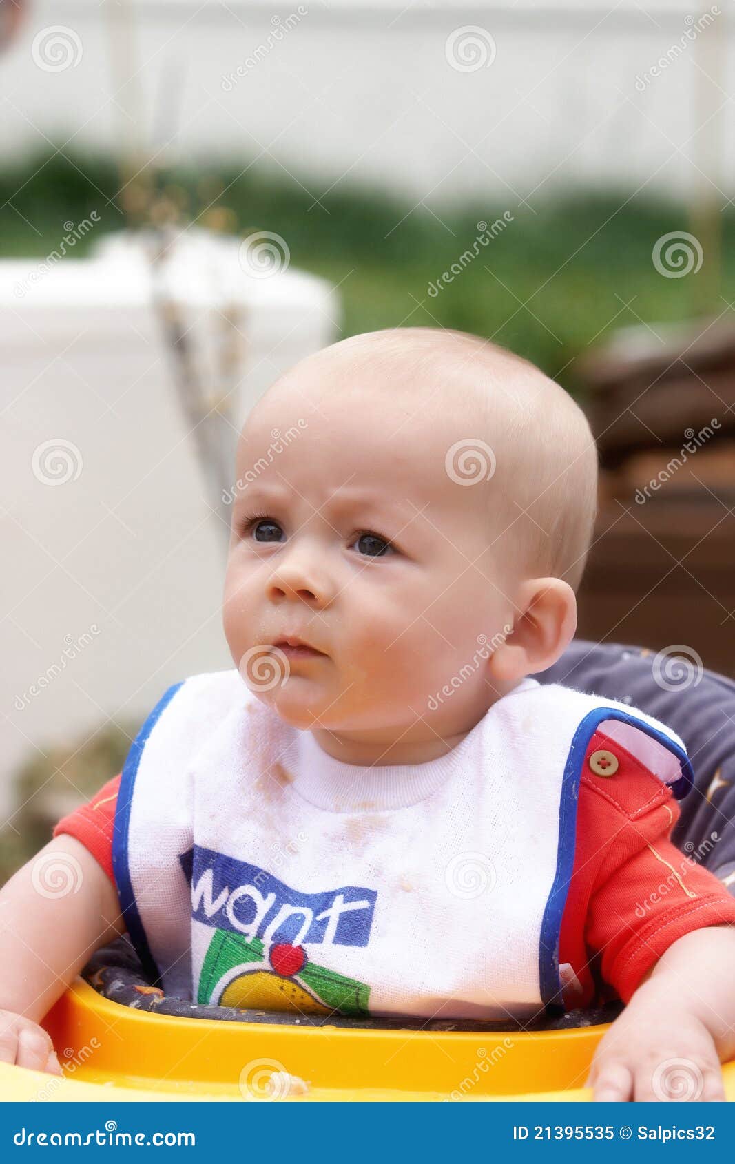 A baby frowning stock image. Image of standing, colours - 21395535