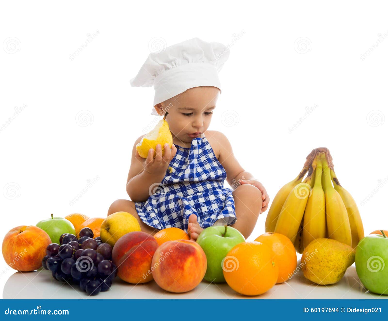 Baby with fruit stock photo. Image of cheerful, cooking - 60197694