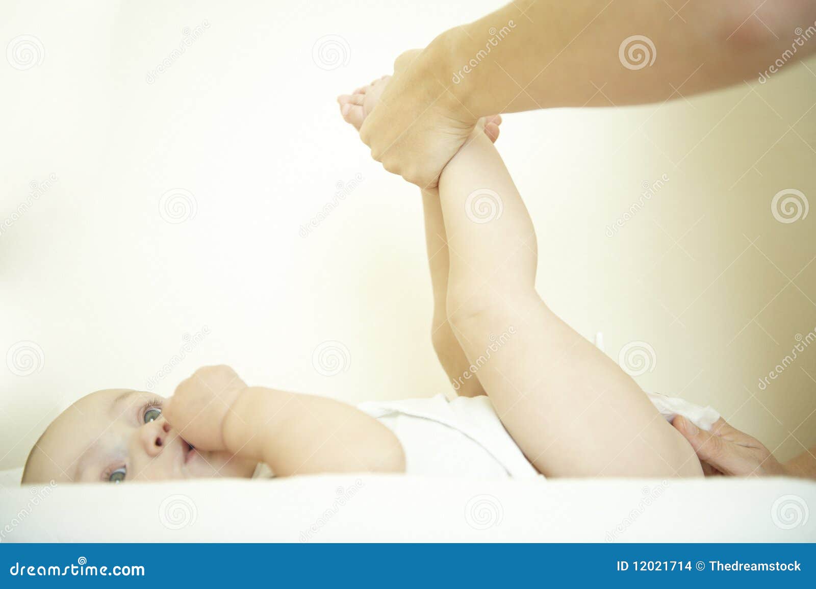 Baby Getting Diaper Changed Stock Photo - Image of hygiene, camera ...