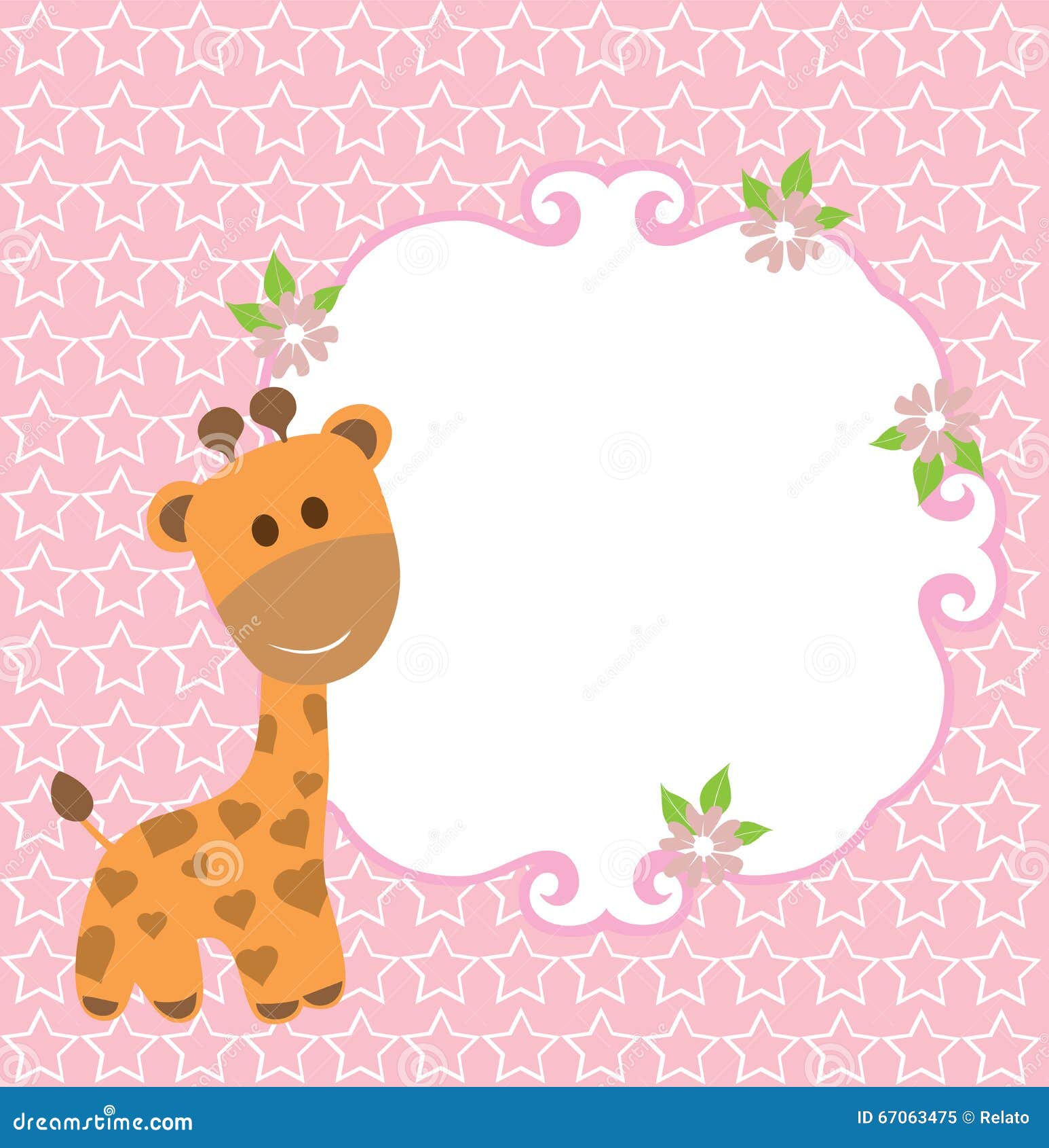 Giraffe Card Cartoon Vector | CartoonDealer.com #97593465