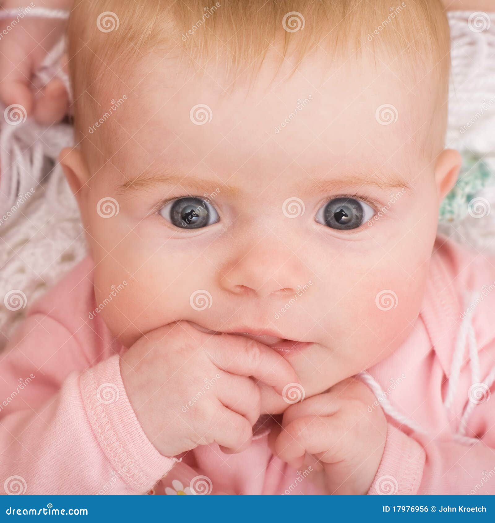 Baby Girl stock photo. Image of baby, stare, girl, pink - 17976956