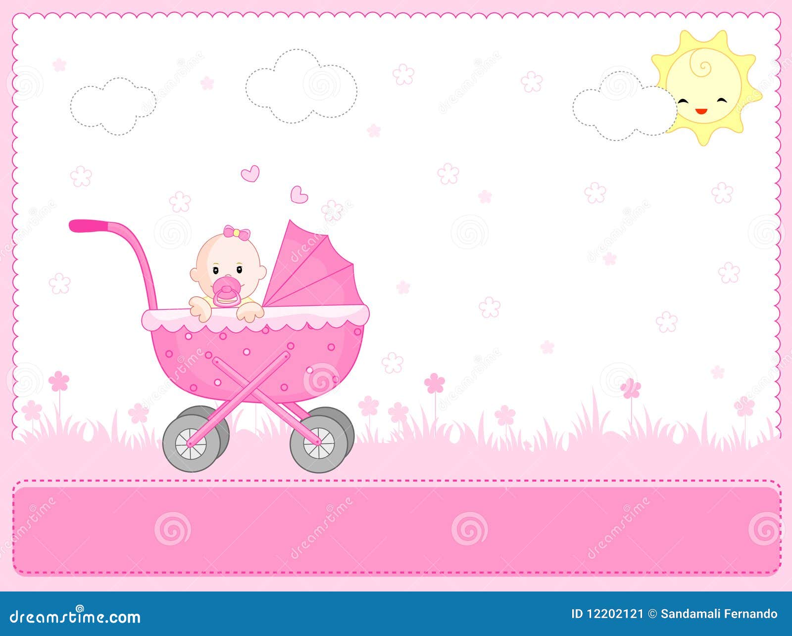 Baby girl arrival stock vector. Illustration of baby - 12202121