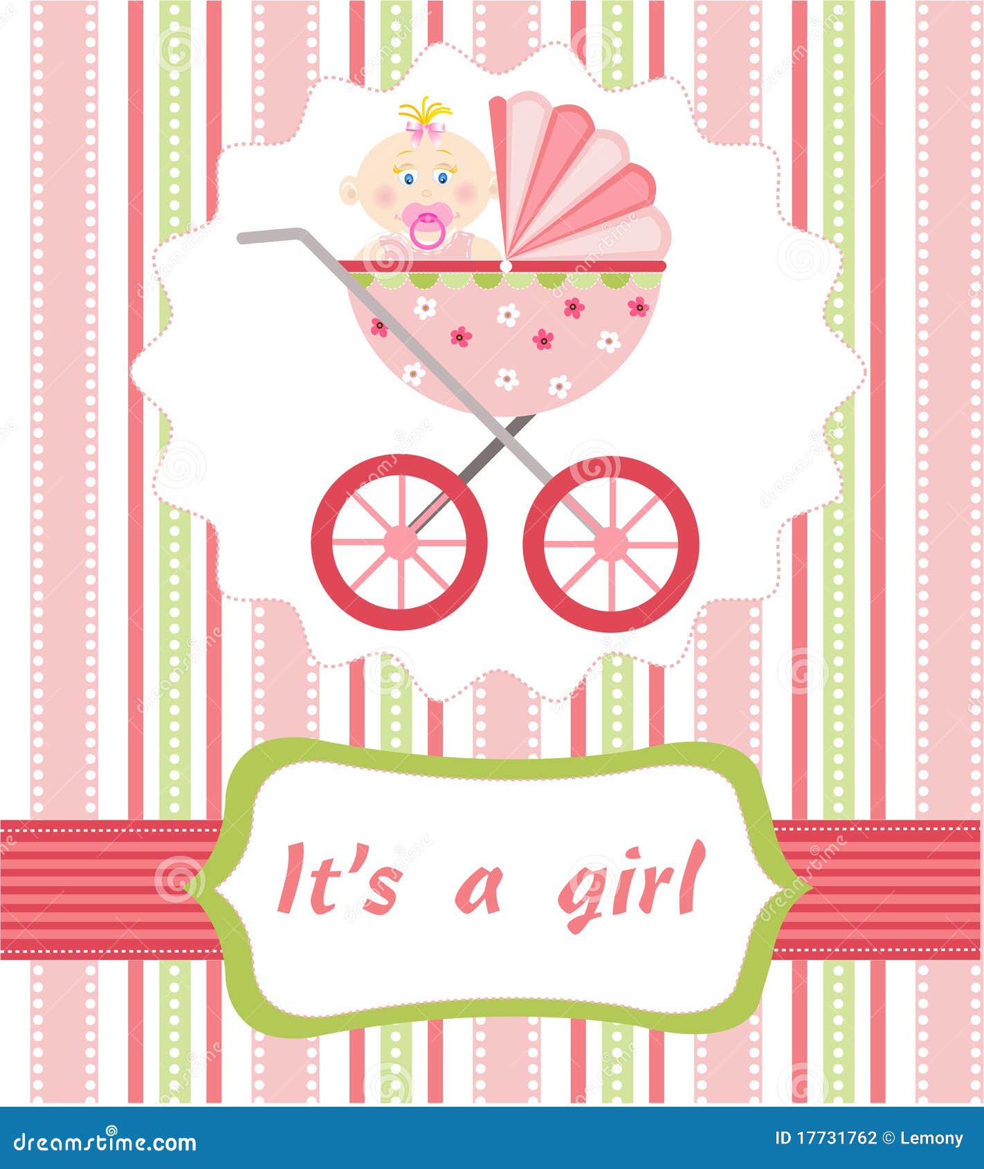 Baby girl arrival stock vector. Illustration of daughter - 17731762