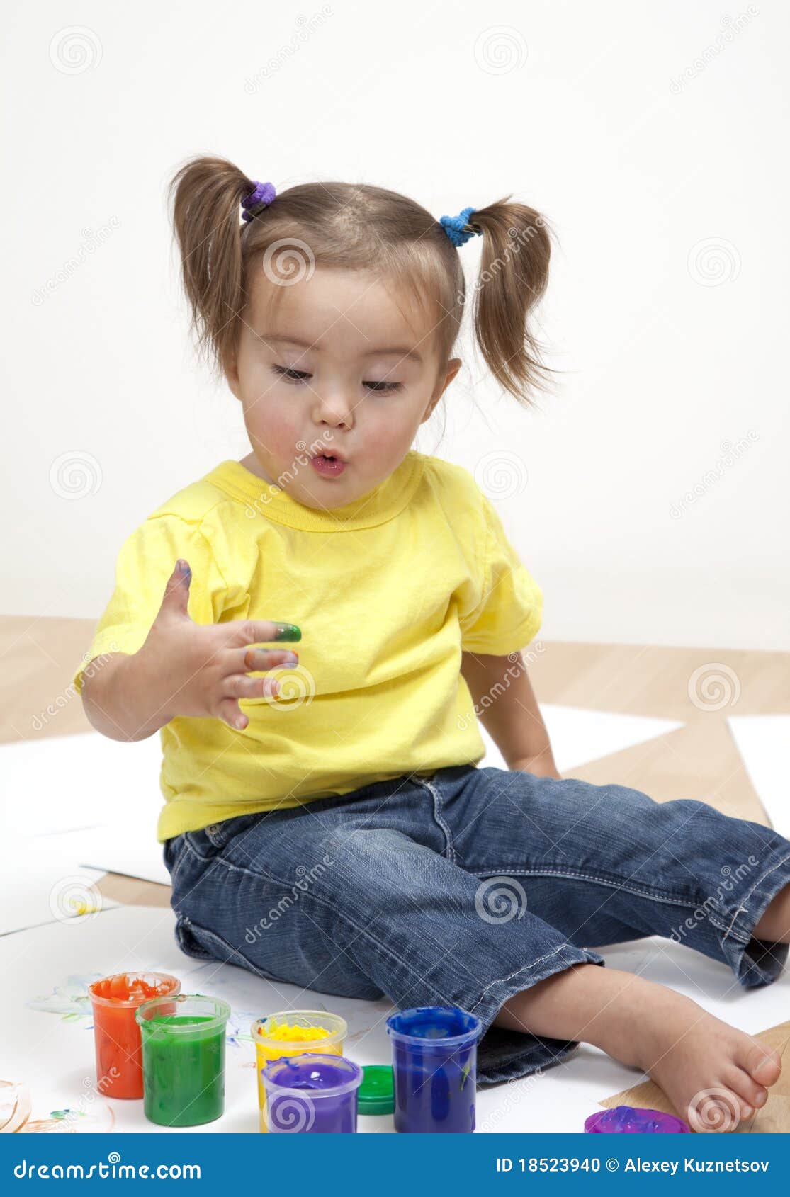Baby girl artist stock photo. Image of painted, occupation - 18523940