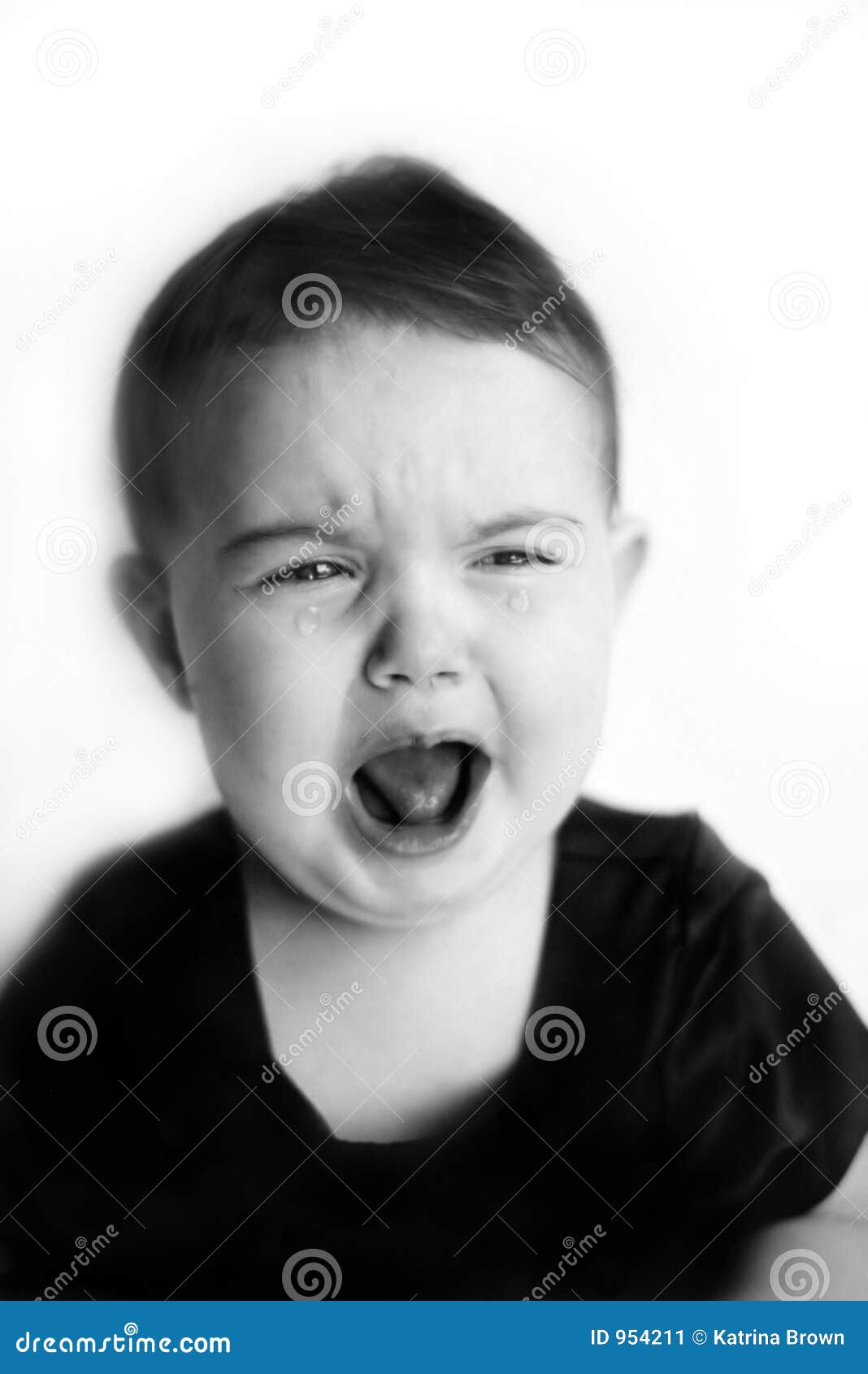 Baby Girl with Big Tears stock image. Image of frustrated - 954211