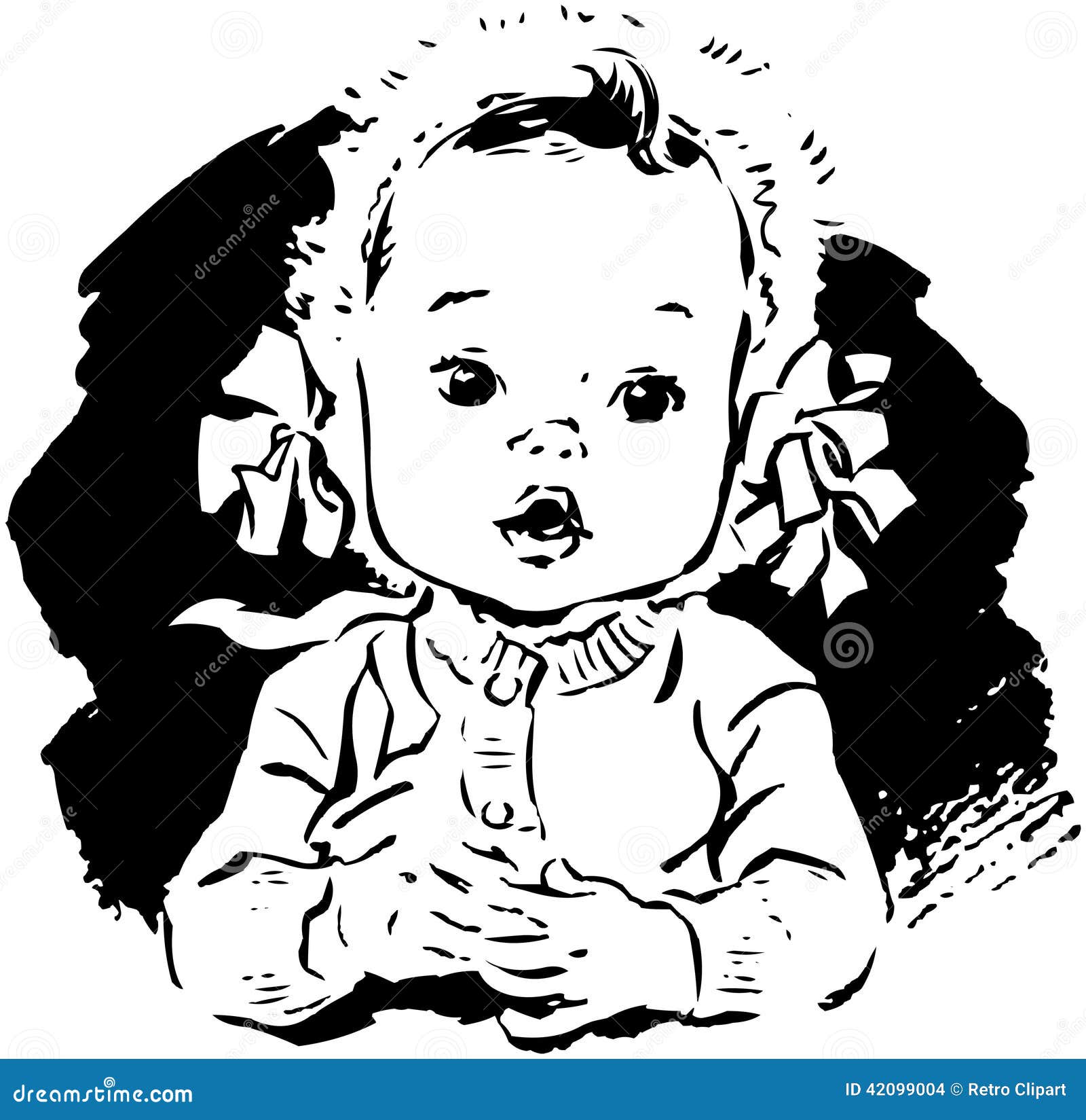 Baby Girl in Bonnet stock vector. Illustration of adorable - 42099004