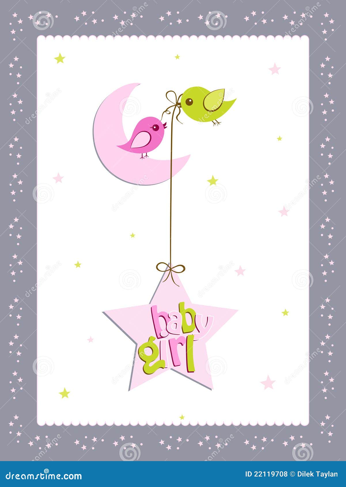 Baby girl card design stock vector. Illustration of shower - 22119708