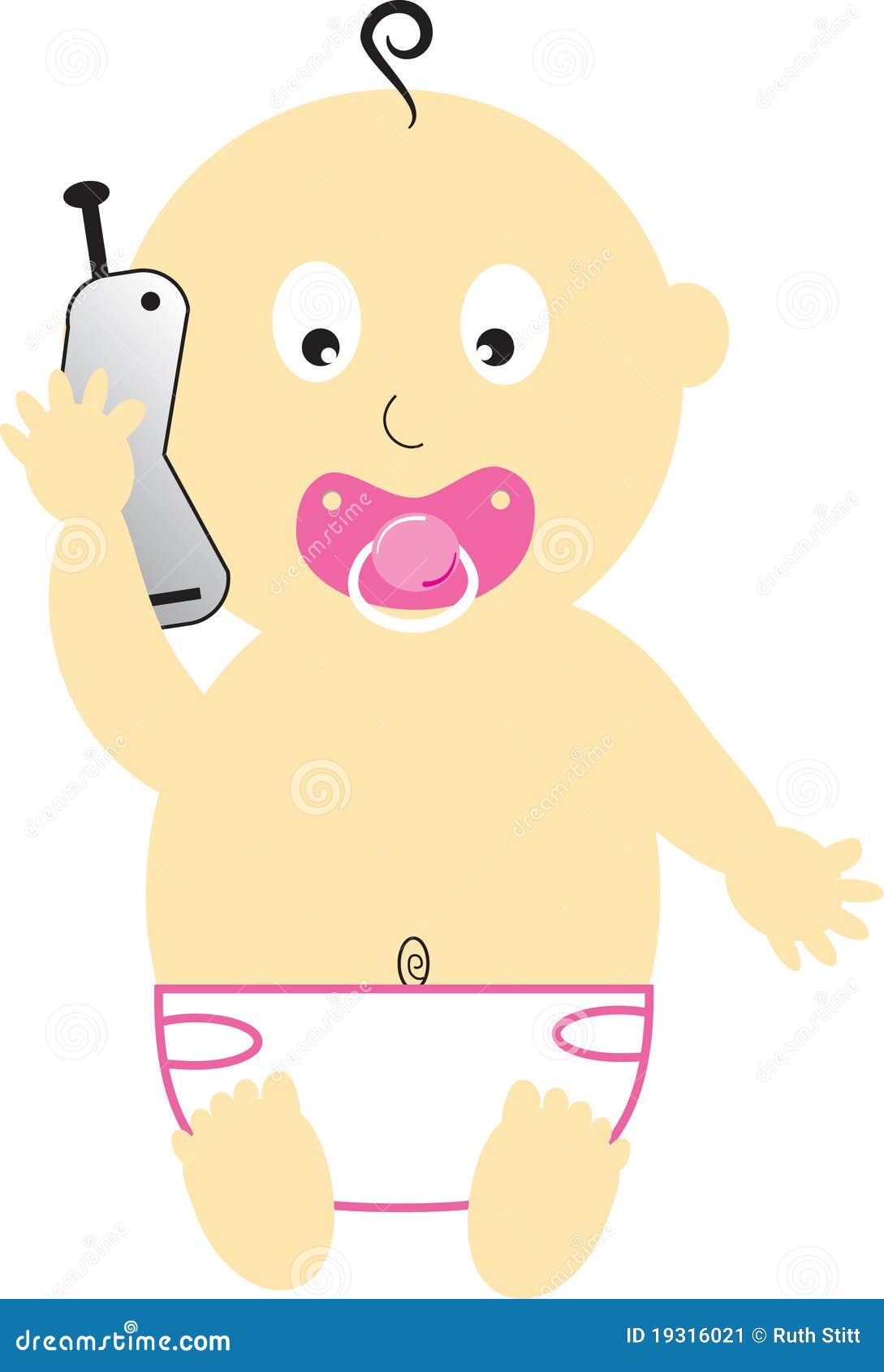 Baby Girl Cell Phone stock vector. Illustration of infant - 19316021