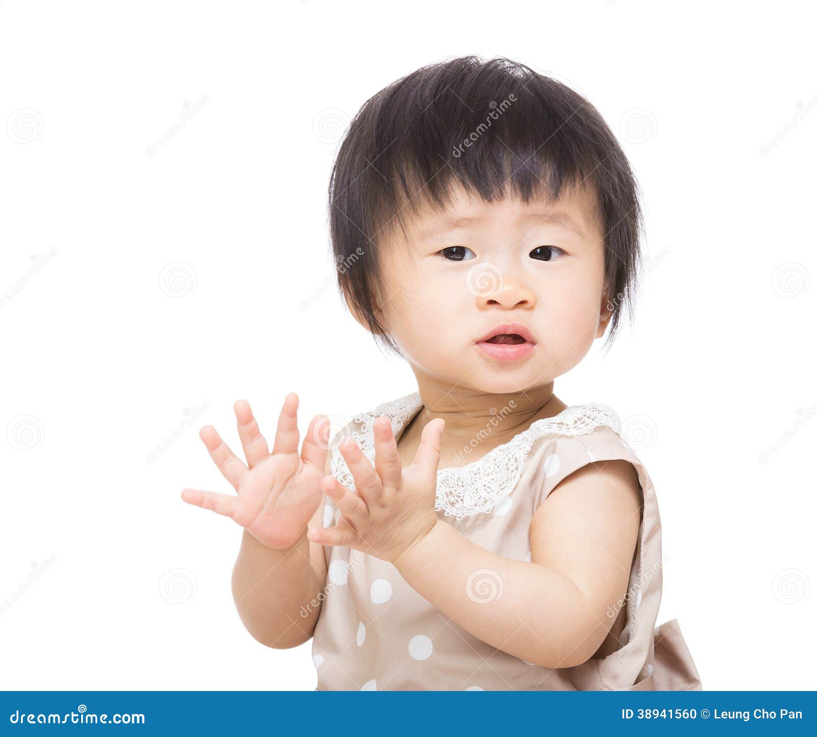 Baby girl clapping hands stock photo. Image of joyful - 38941560