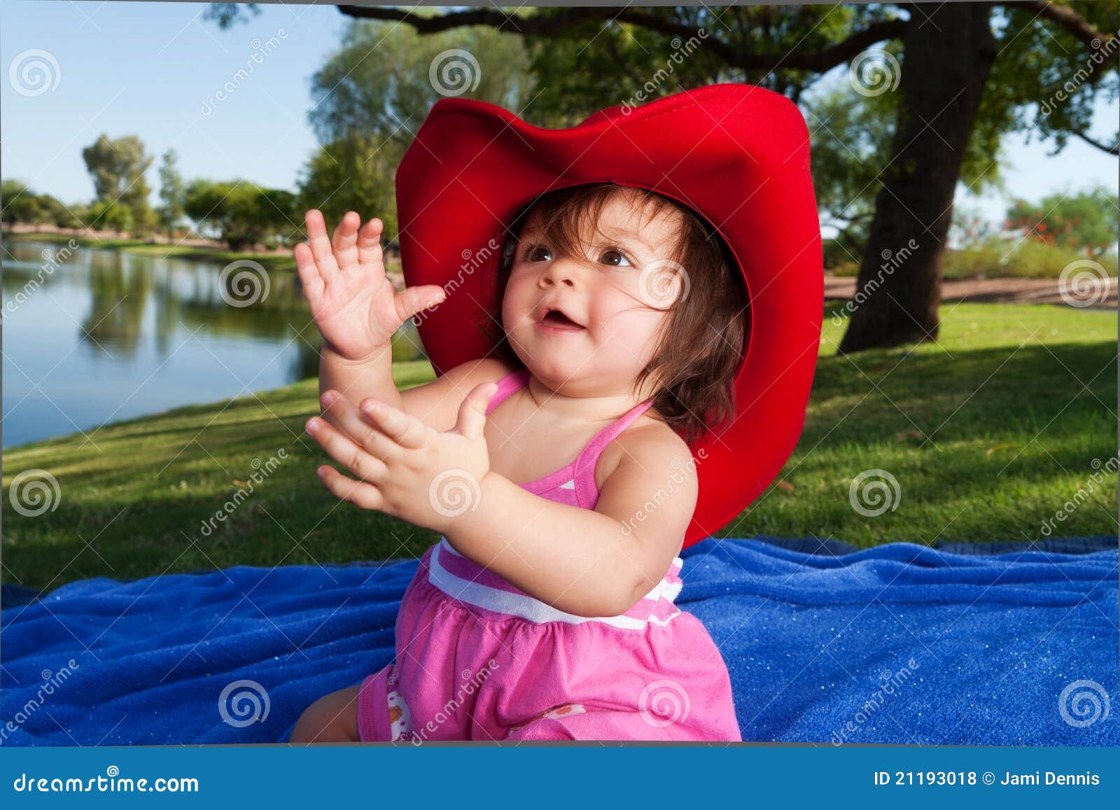 Baby Girl in Cowboy Hat stock photo. Image of happy, cowboy - 21193018