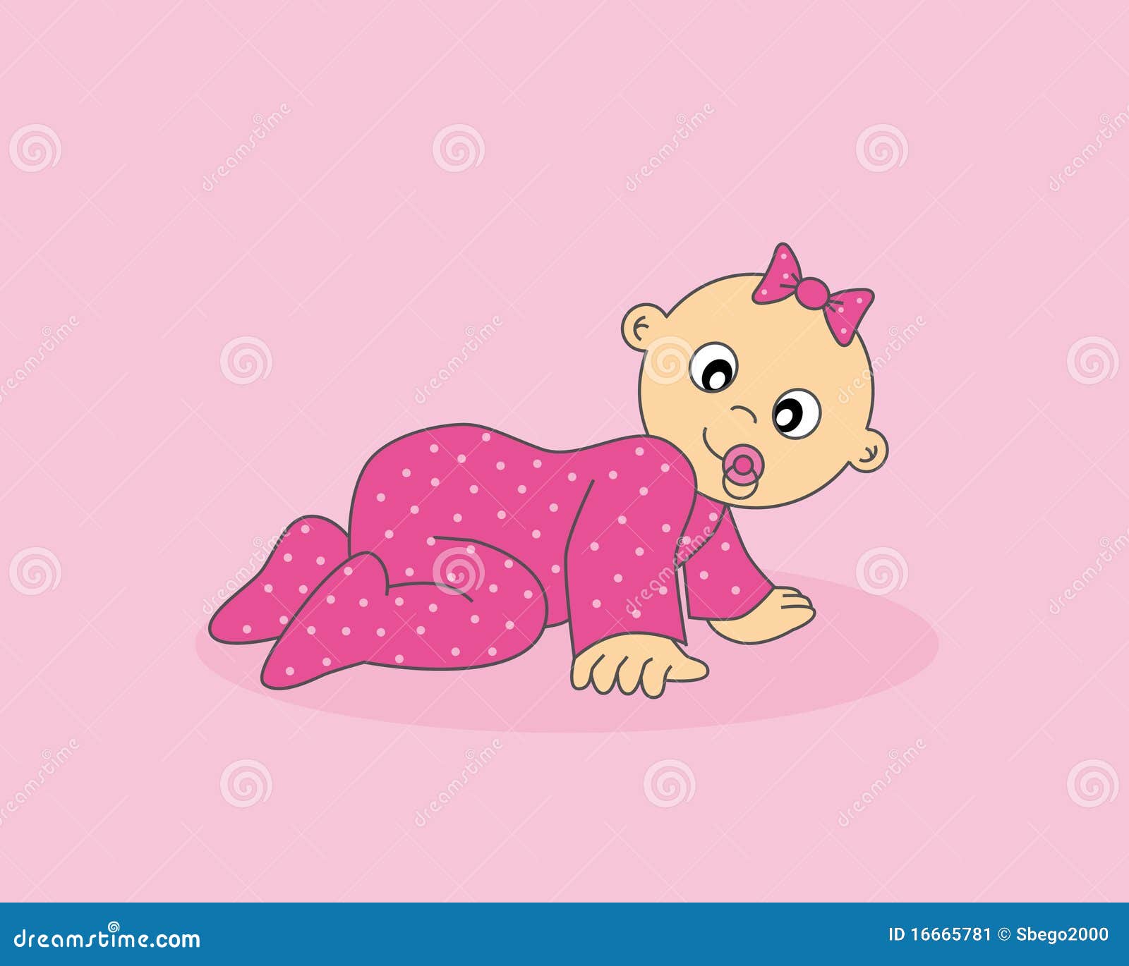 Baby girl crawling stock vector. Illustration of party - 16665781