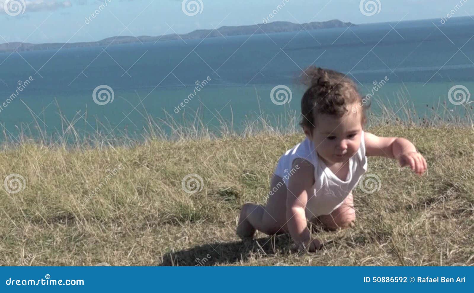 Baby Girl Crawling Outdoors. Stock Footage - Video of development, cute ...