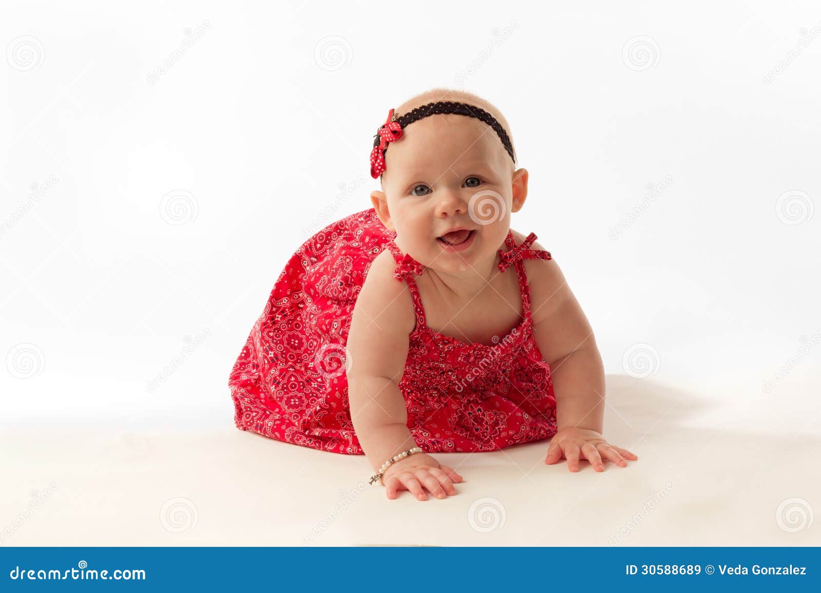 Baby Girl Crawling and Smiling Stock Image - Image of girl, baby: 30588689