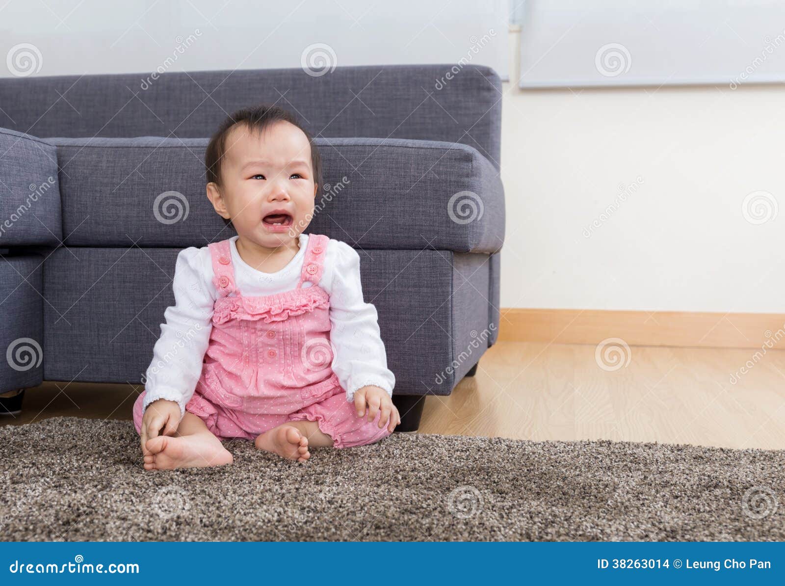 Baby girl crying stock photo. Image of girl, home, face - 38263014
