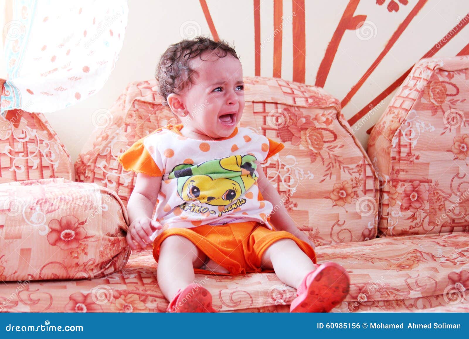 Baby girl cry stock photo. Image of unhappy, girl, child - 60985156