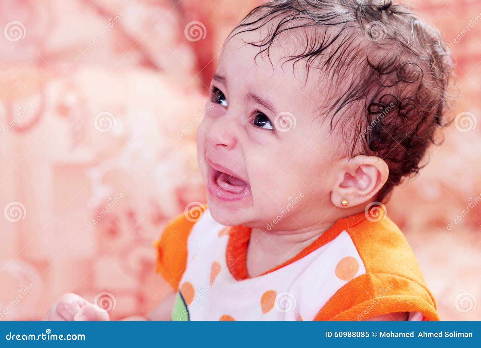 Baby girl cry stock image. Image of childhood, sitting - 60988085