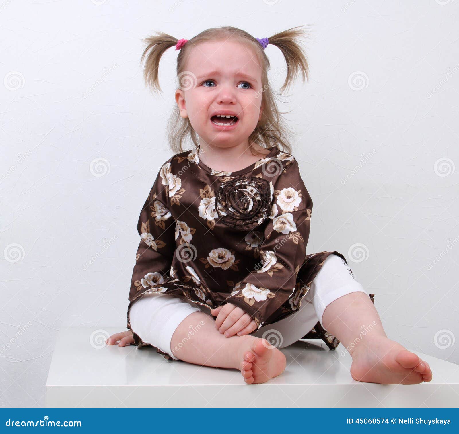 Baby girl crying stock photo. Image of people, toddler - 45060574