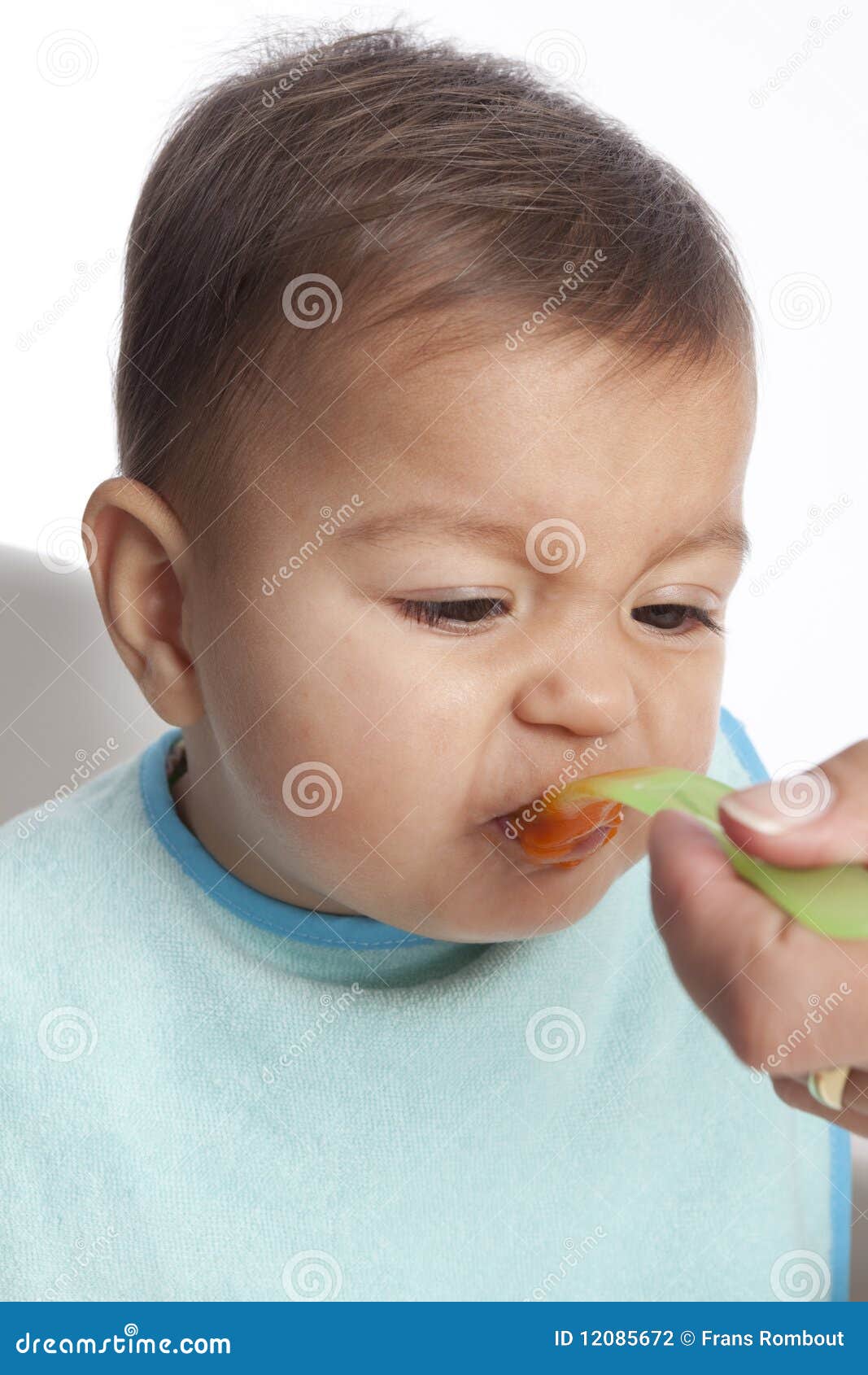 Baby Girl is Dislikes Eating Carrots Stock Photo - Image of expression ...