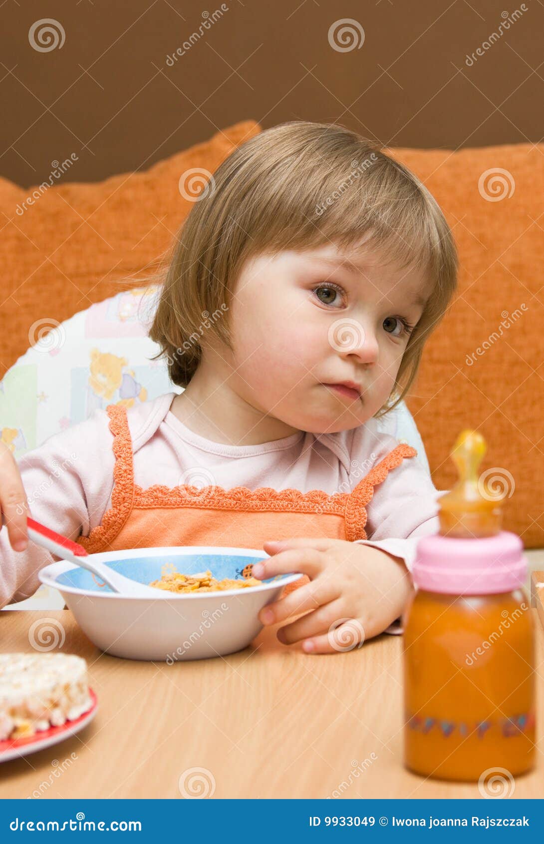 Baby girl eating stock image. Image of dinner, caucasian - 9933049