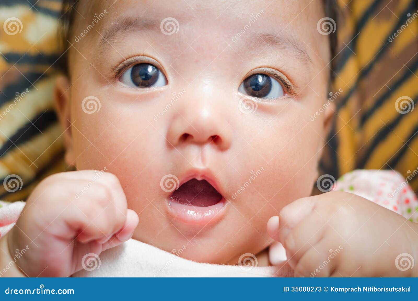 Baby girl face. stock image. Image of daughter, asian - 35000273