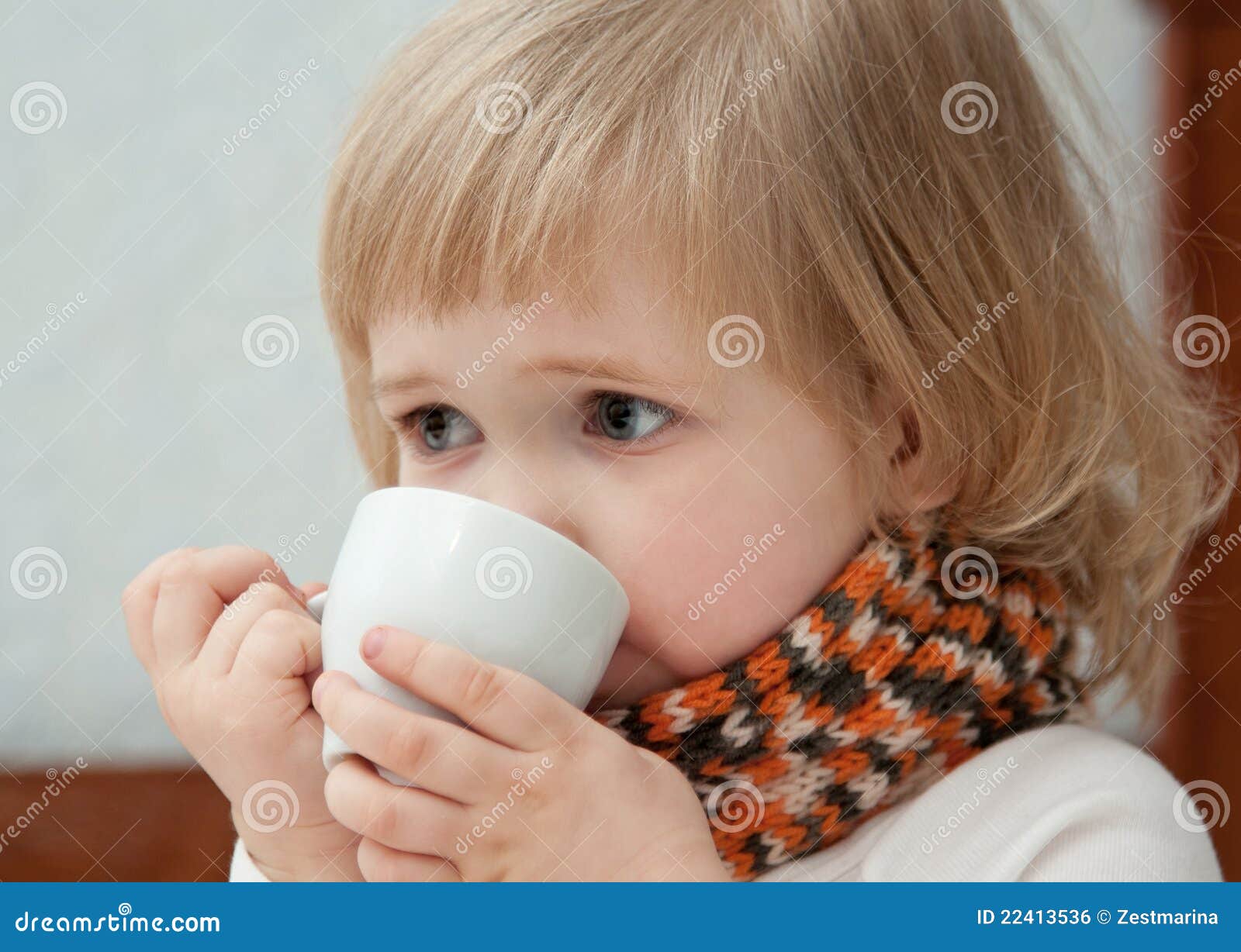 The baby girl has tea stock photo. Image of cold, warm - 22413536