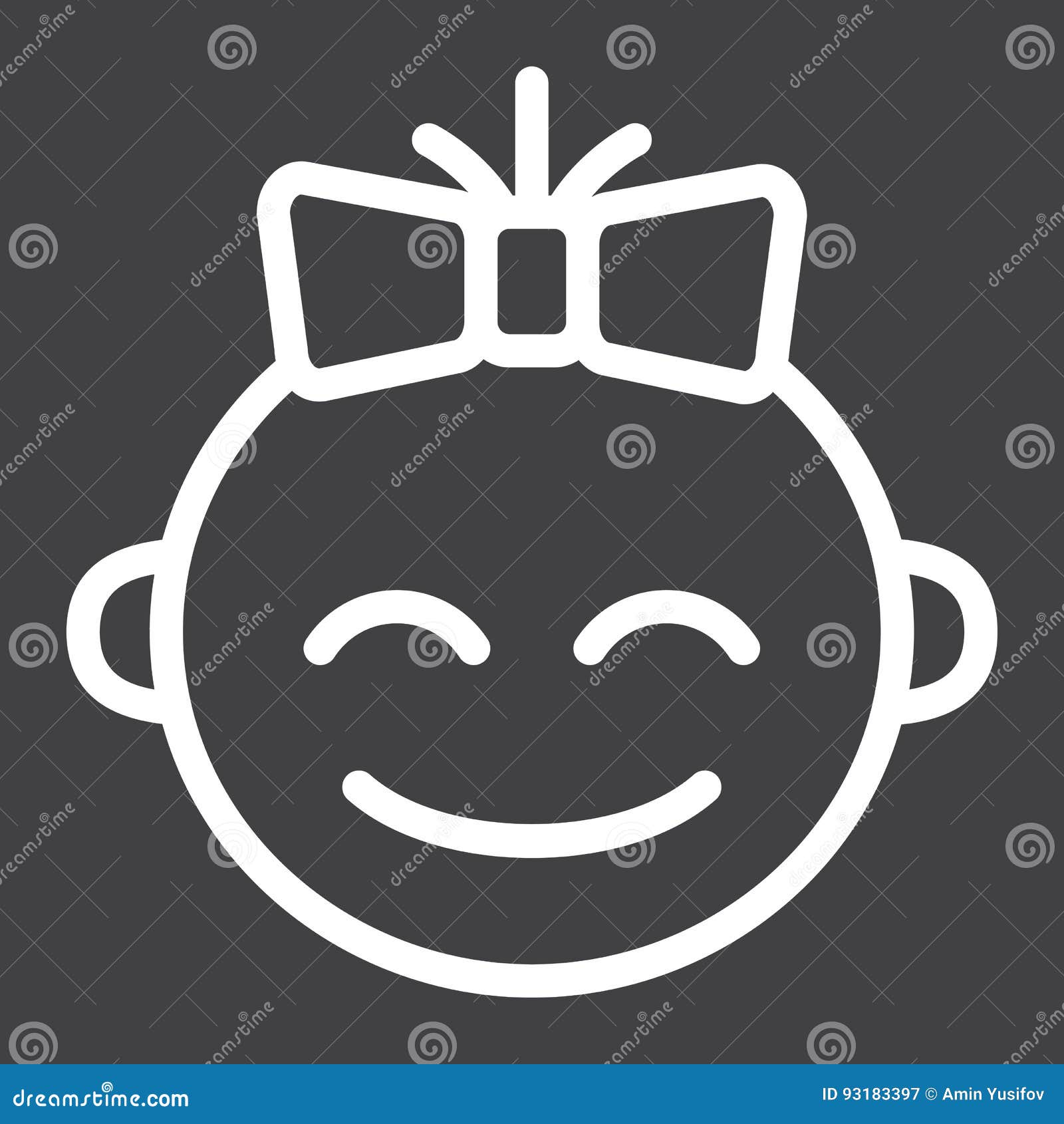 Baby Girl Line Icon, Child and Infant Stock Vector - Illustration of ...