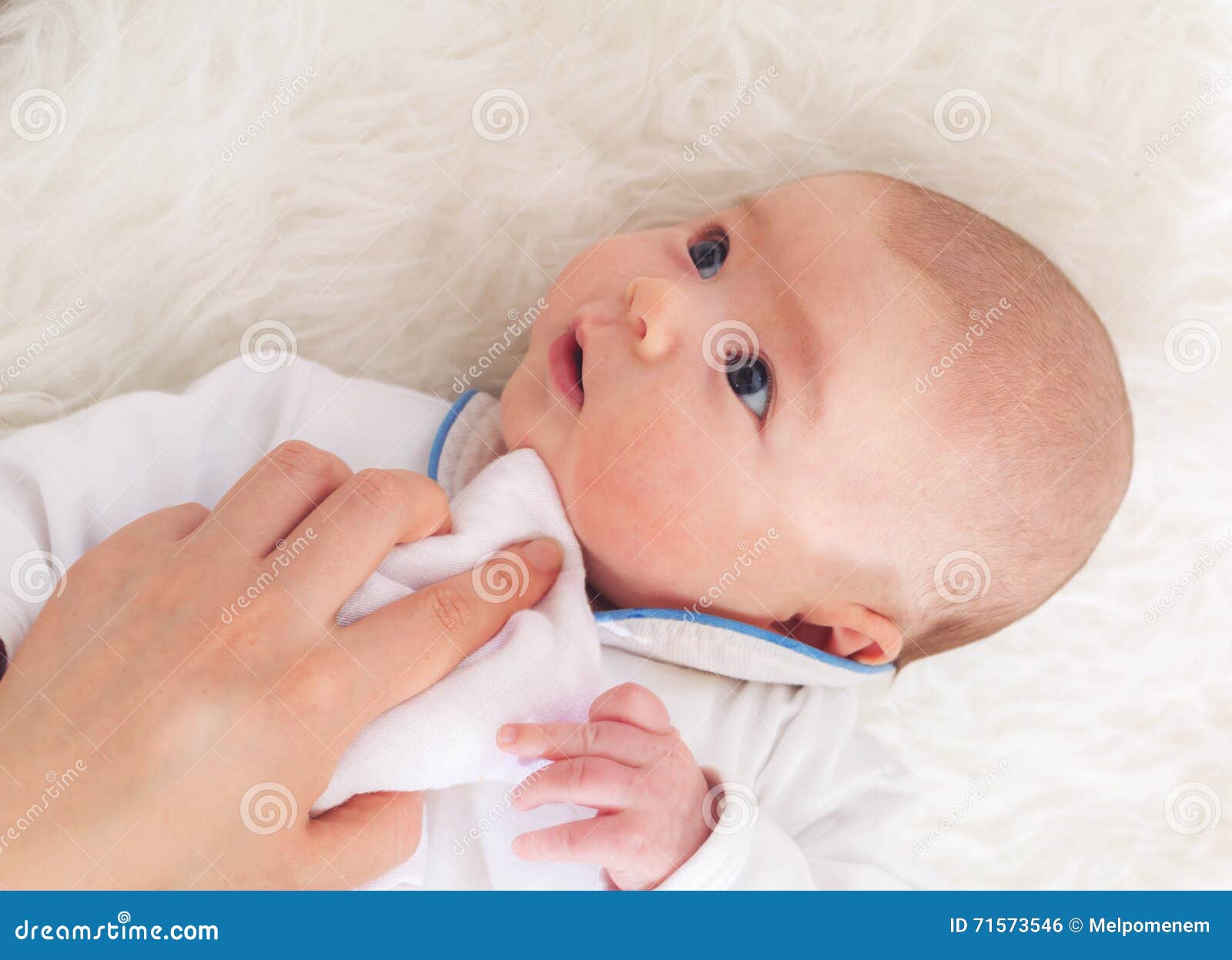 Baby Girl Lying Being Cared for Stock Photo - Image of little, sleeping ...