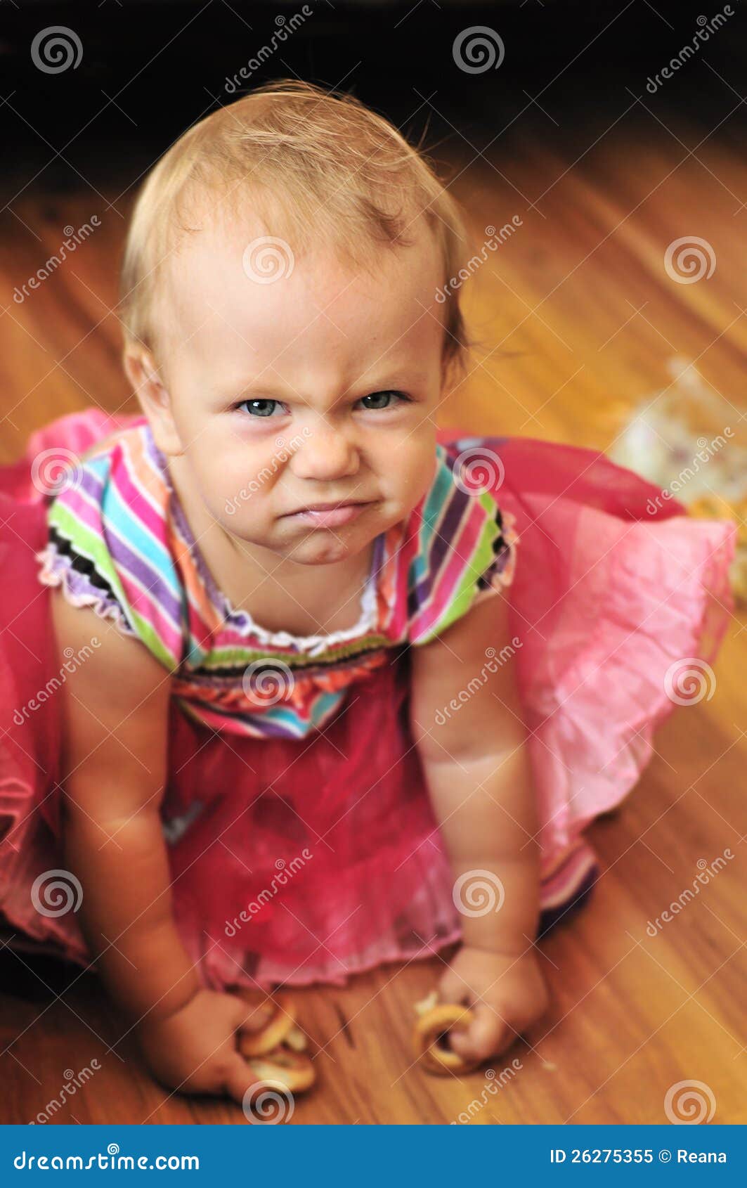 Baby girl make face stock image. Image of nose, offspring - 26275355