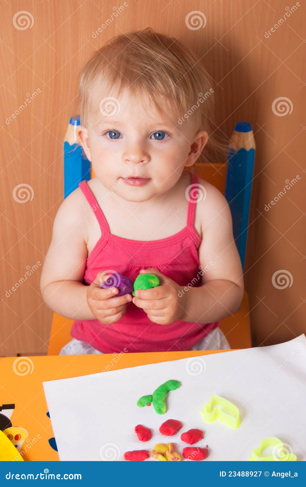 Baby Girl Molding from Plasticine Stock Image - Image of education ...