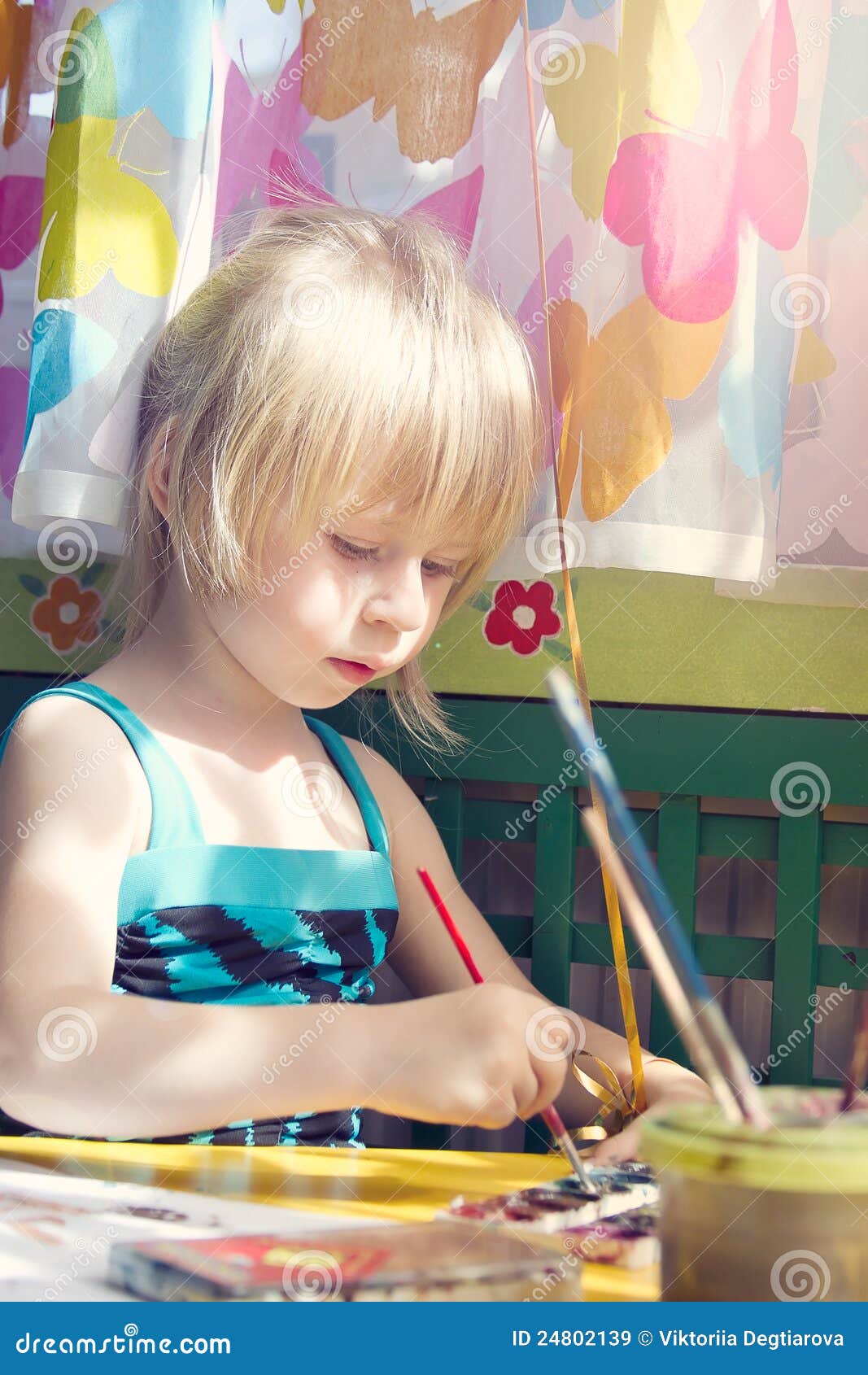 Baby girl painting stock image. Image of paint, creative - 24802139