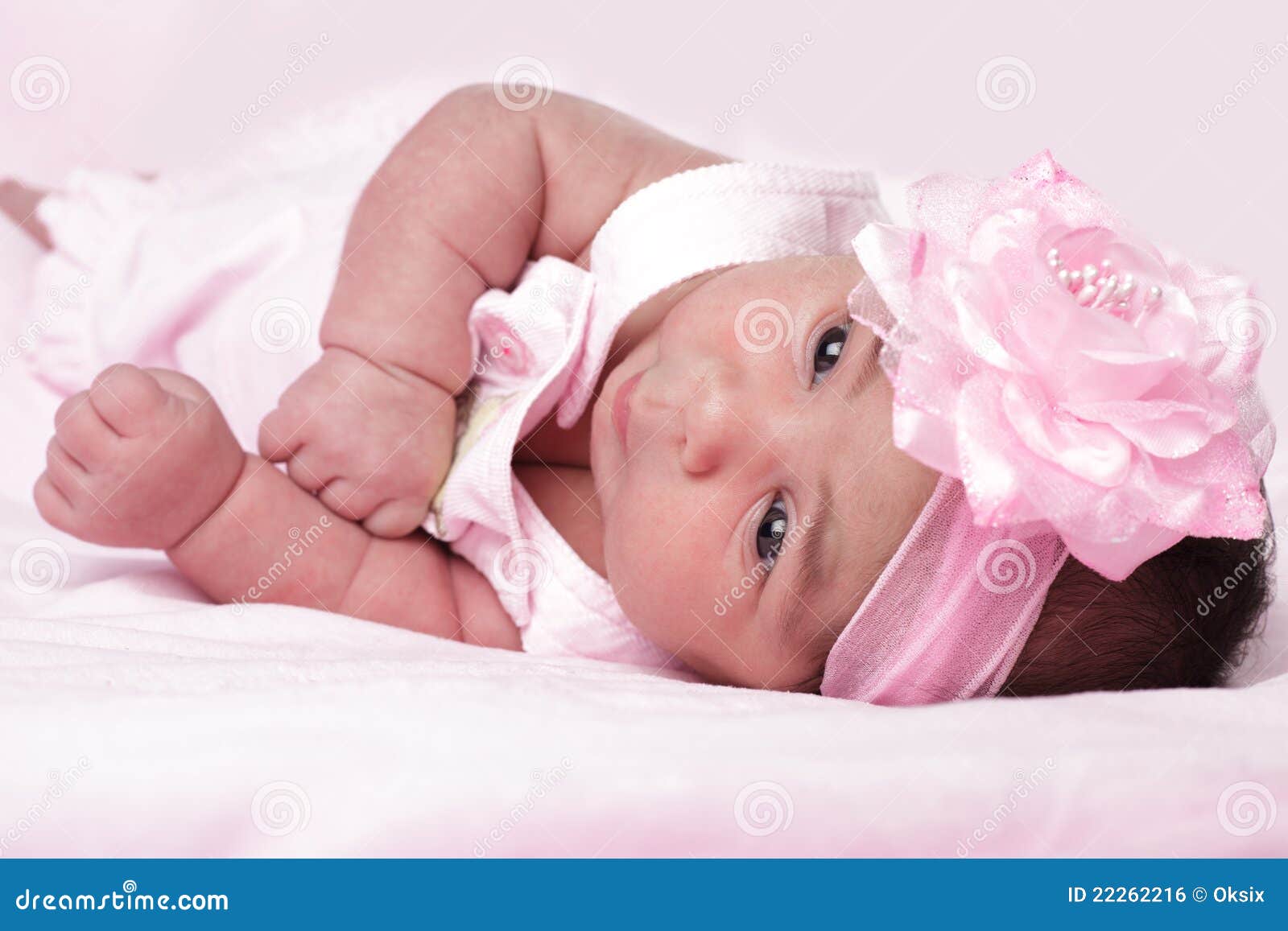 Baby girl in pink stock photo. Image of baby, attractive - 22262216