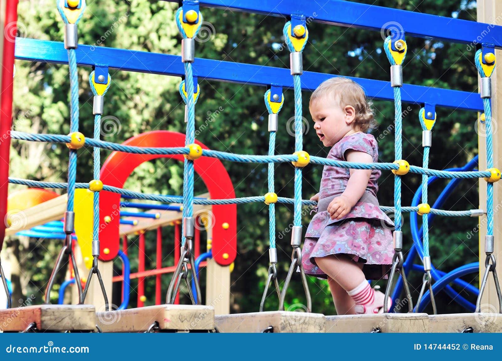 Baby girl on playground stock photo. Image of little - 14744452