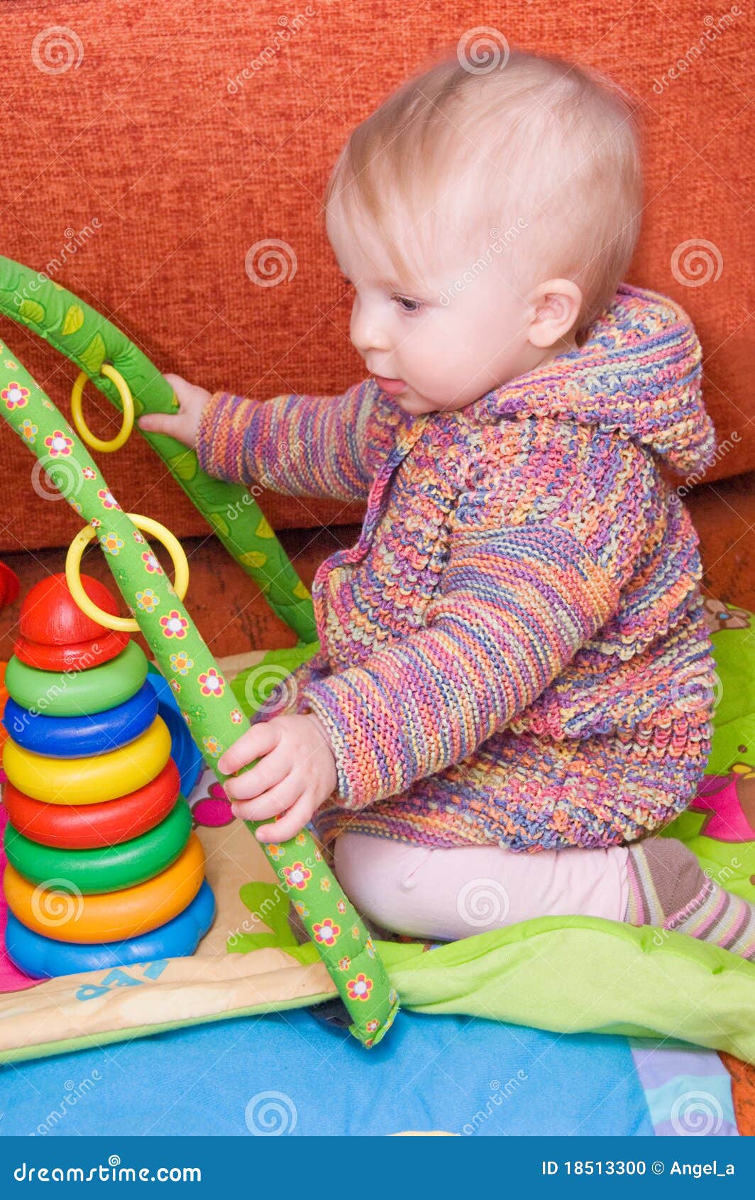 Baby girl playing stock photo. Image of child, offspring - 18513300