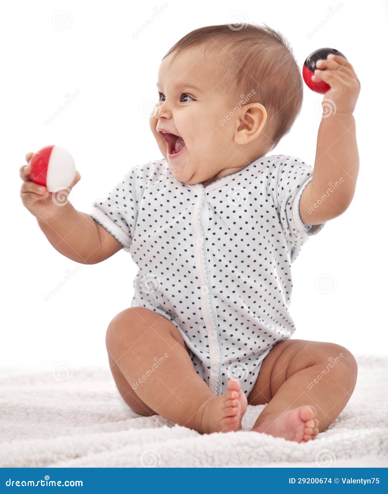 Baby Girl Playing with Balls. Stock Photo - Image of healthy, beautiful ...