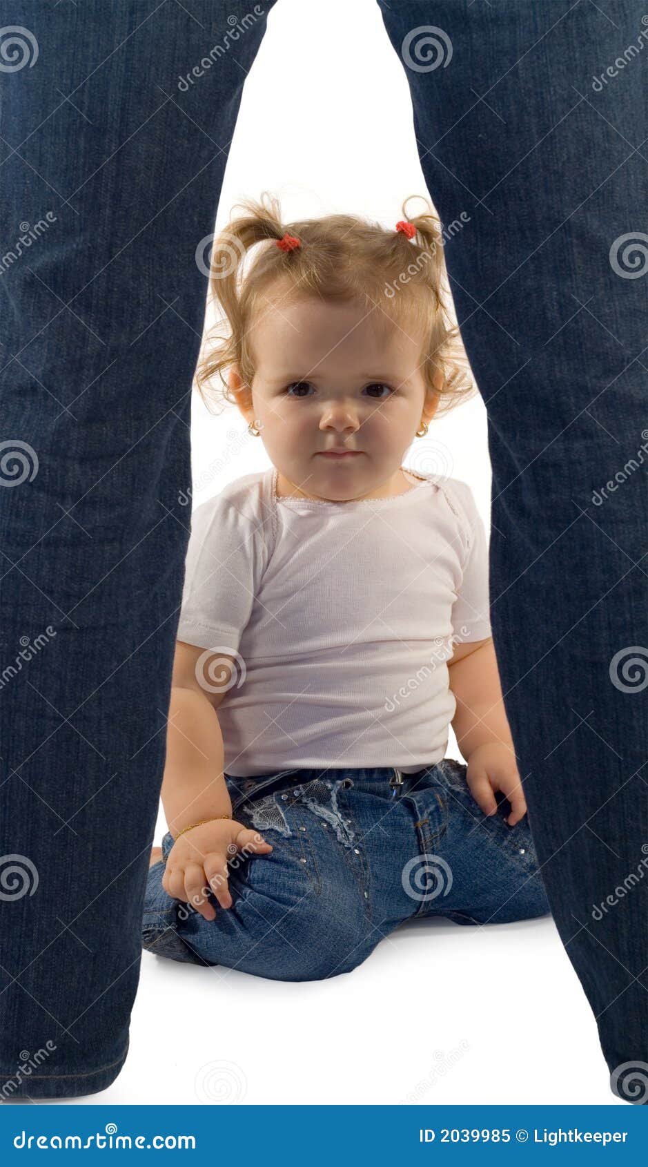 Baby Girl Playing and Exploring Stock Image - Image of cautious, child ...