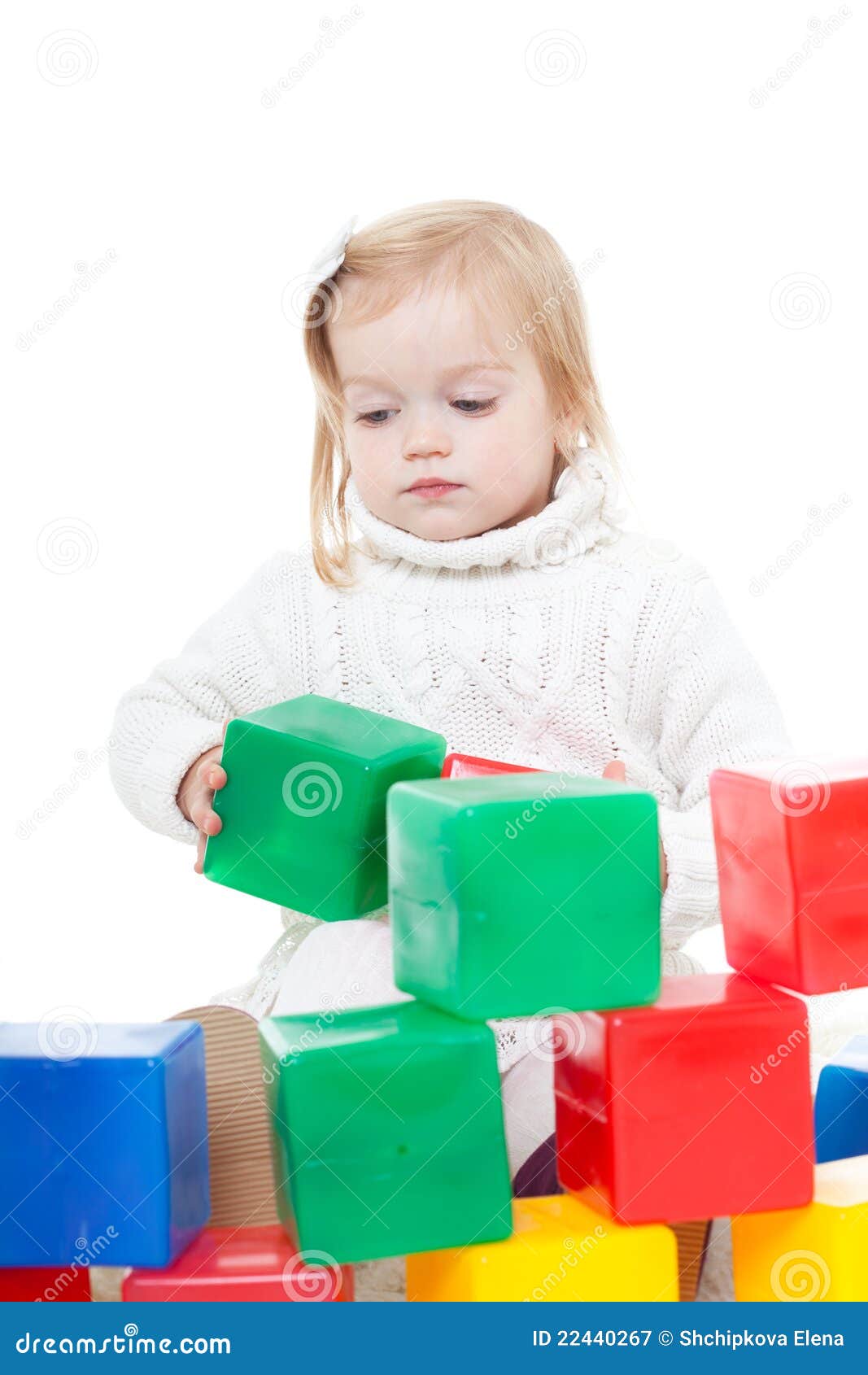 Baby Girl Plays with Toy Blocks Stock Image - Image of enjoymant ...