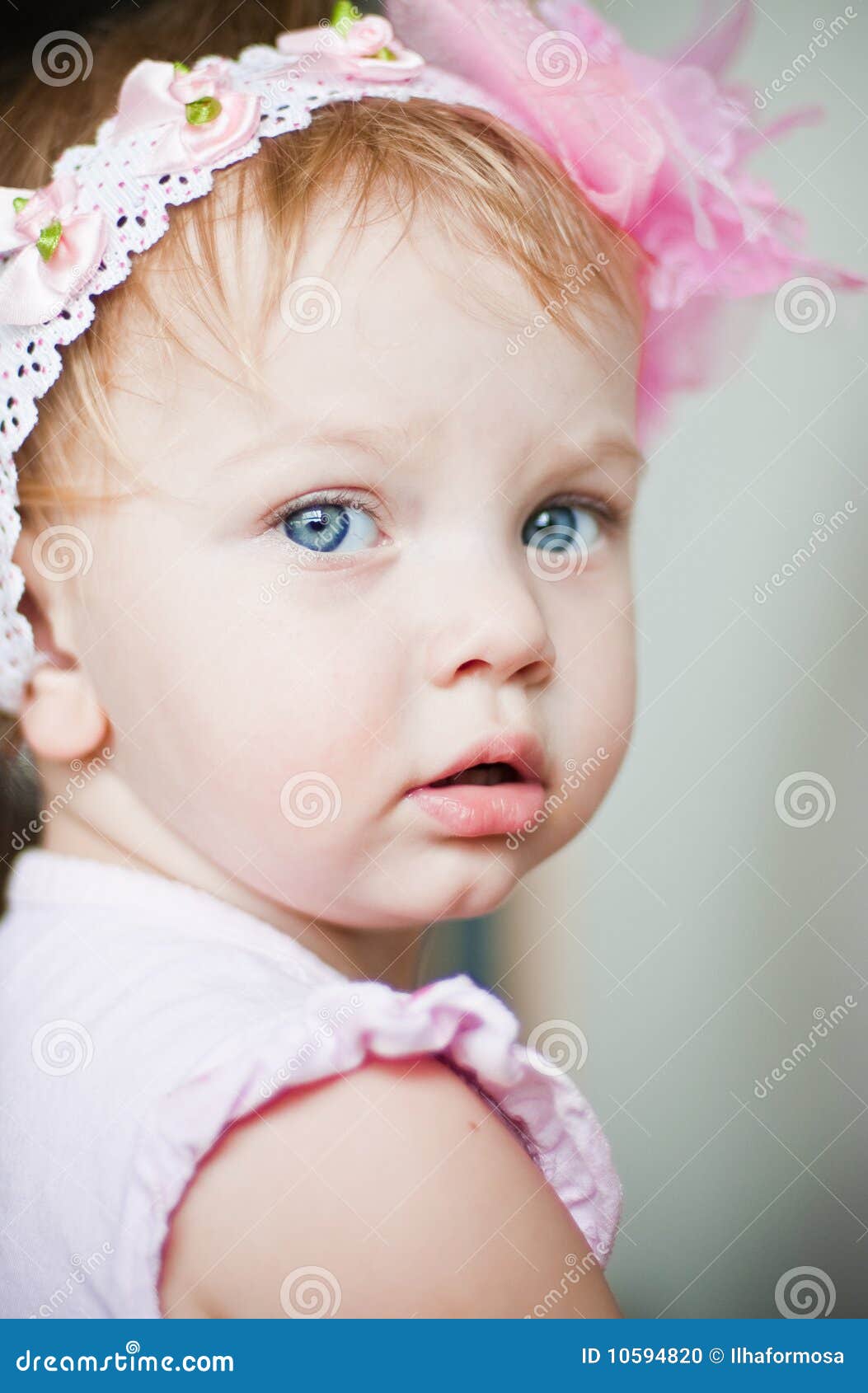 Baby girl portrait stock photo. Image of attentive, endearing - 10594820