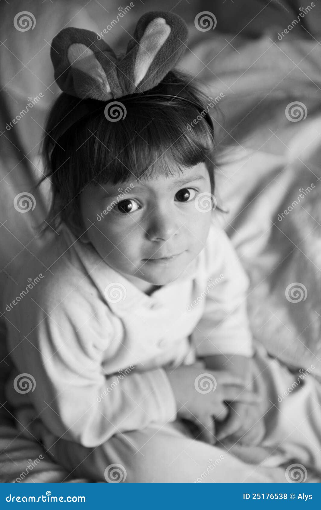 Baby girl with rabbit ears stock photo. Image of perfect - 25176538
