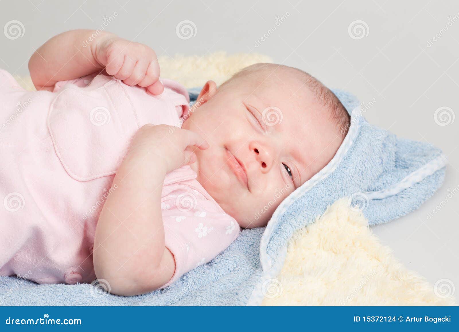 Baby Girl Relaxed Pose stock photo. Image of little, baby - 15372124