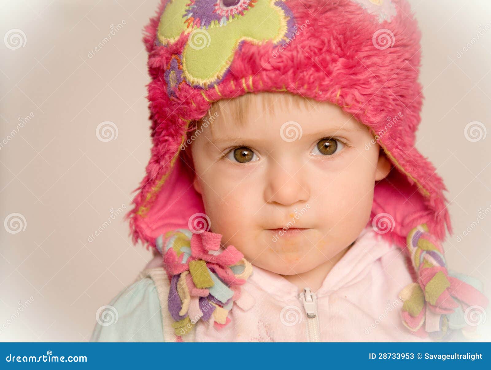 Baby girl staring stock image. Image of adorable, portrait - 28733953