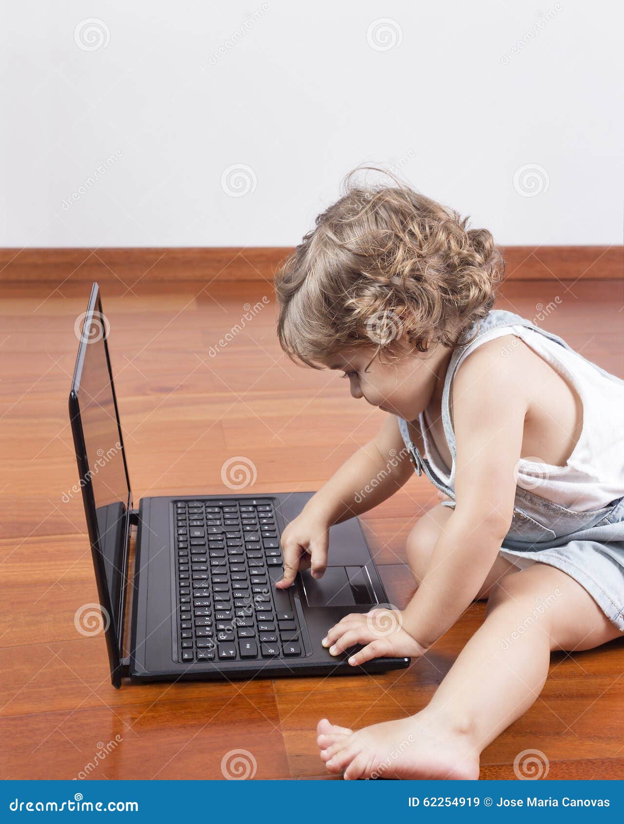 Baby Girl Using a Laptop Computer Stock Image - Image of concept ...
