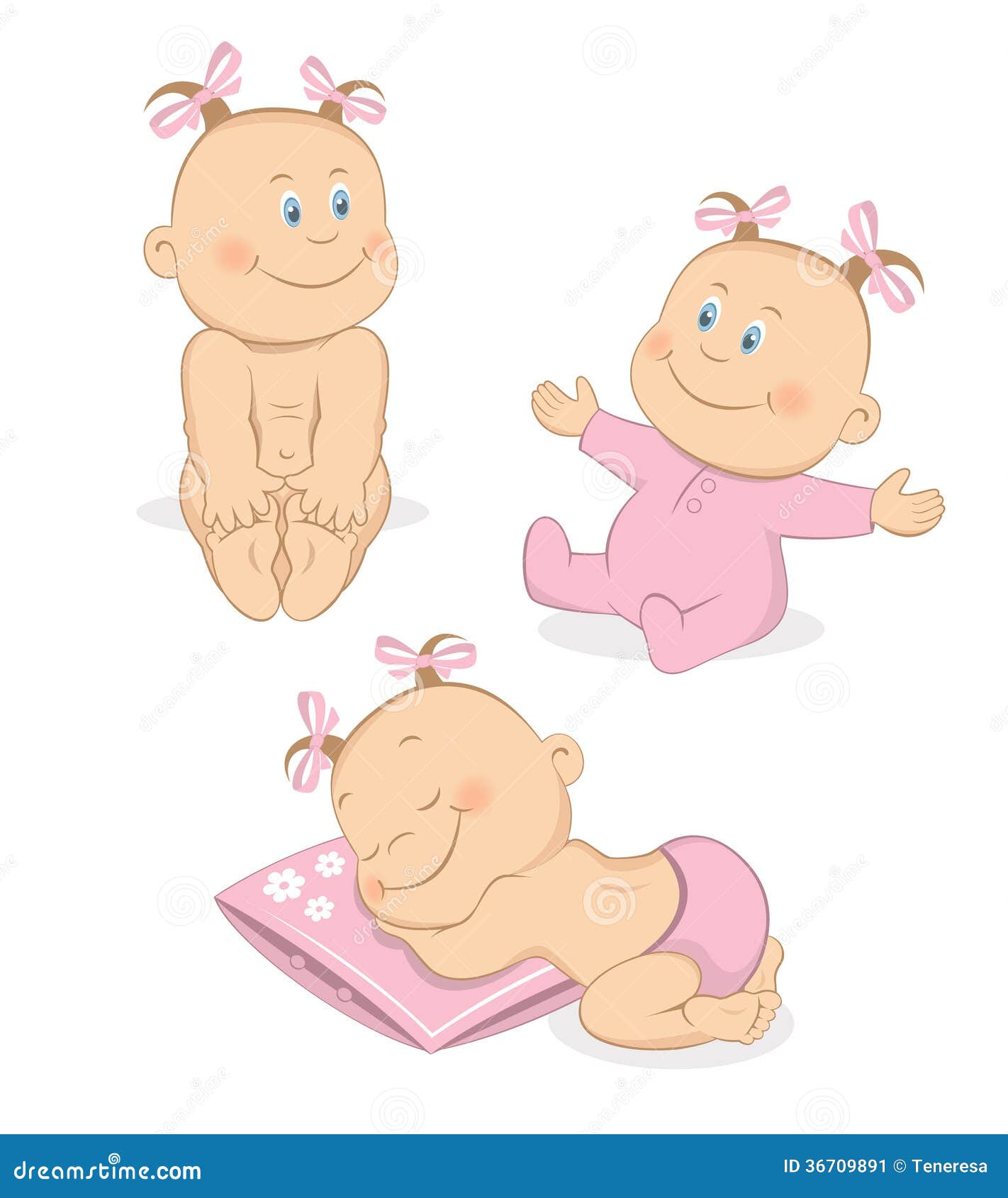 Baby girl vector set stock vector. Illustration of cheerful - 36709891