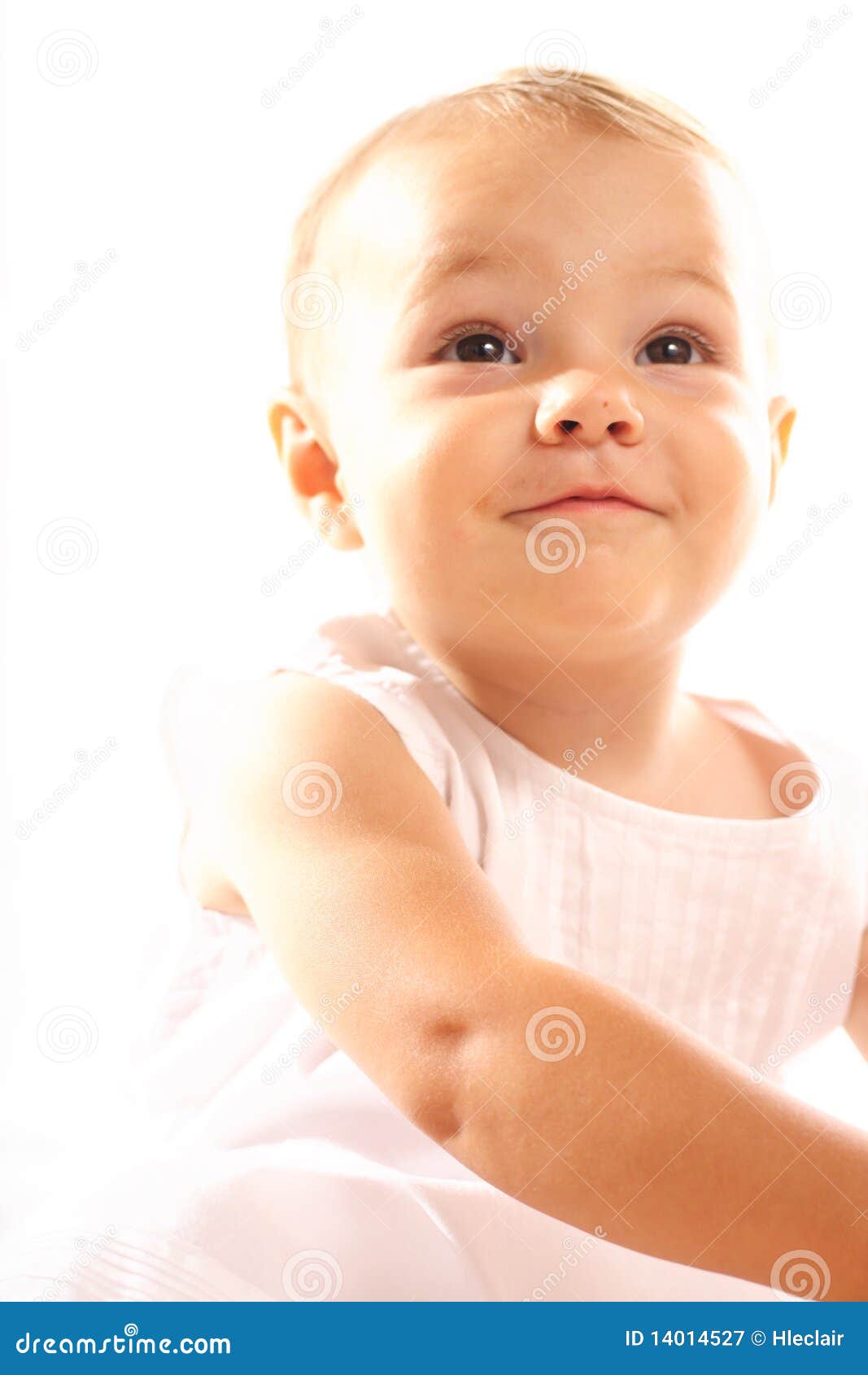 Baby Girl on White Background Stock Image - Image of active, baby: 14014527