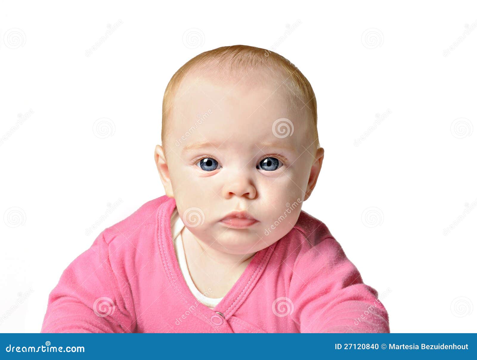 Baby Girl on White Background Stock Photo - Image of growth, female ...