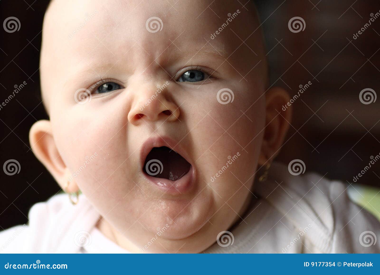 Baby girl yawning stock photo. Image of little, girl, bored - 9177354