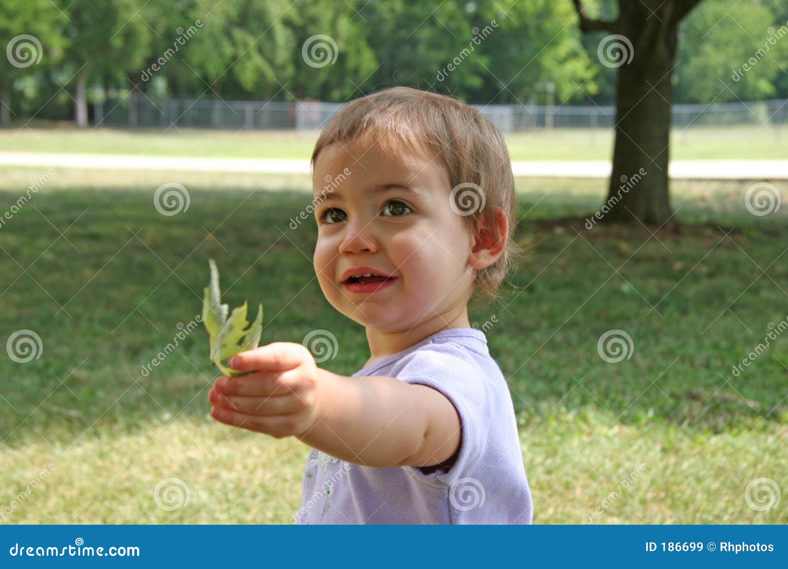 Baby Giving Leaf stock image. Image of child, cute, expressions - 186699