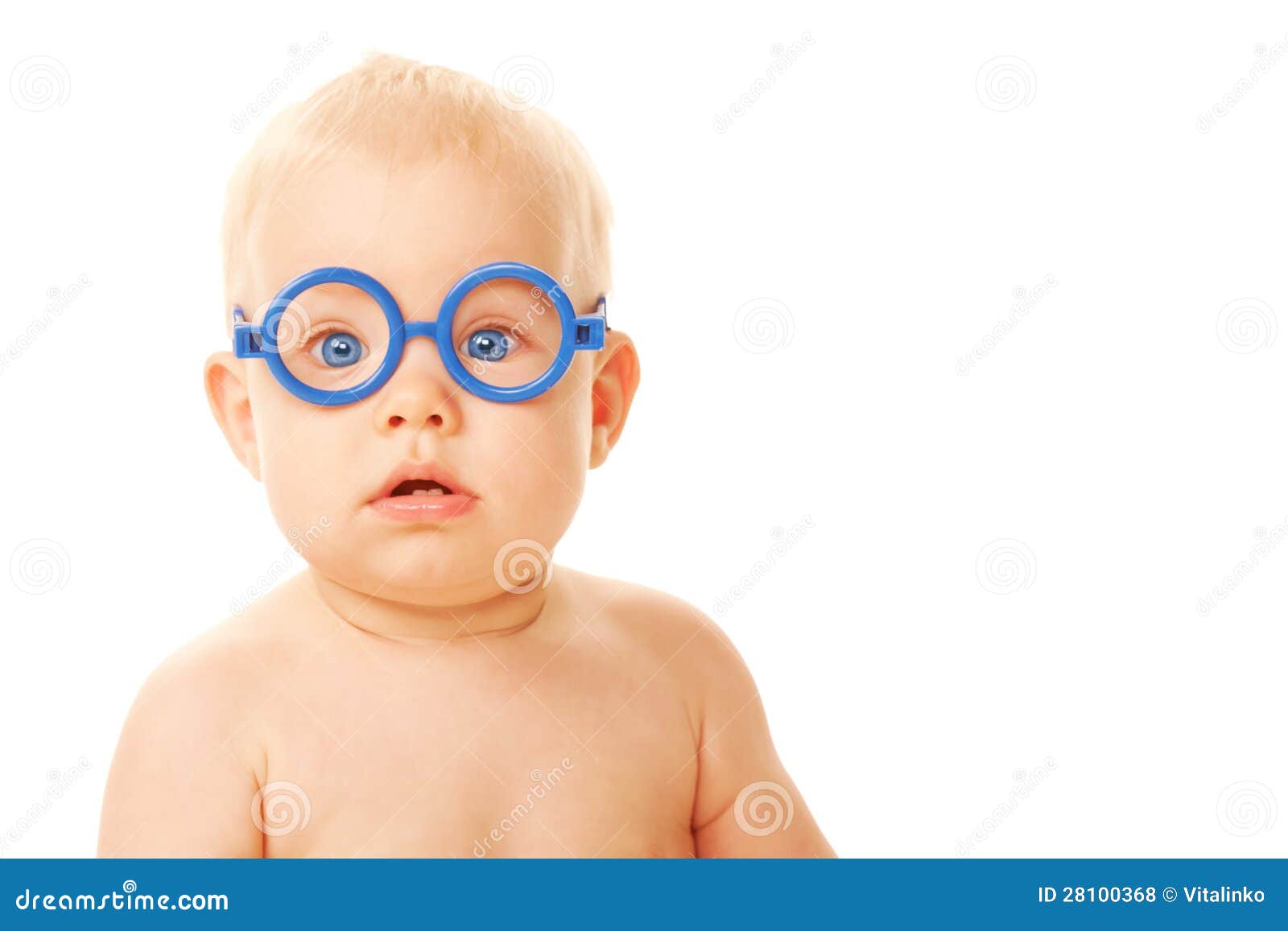 Baby in Glasses Looking at Something Stock Photo - Image of astigmatism ...